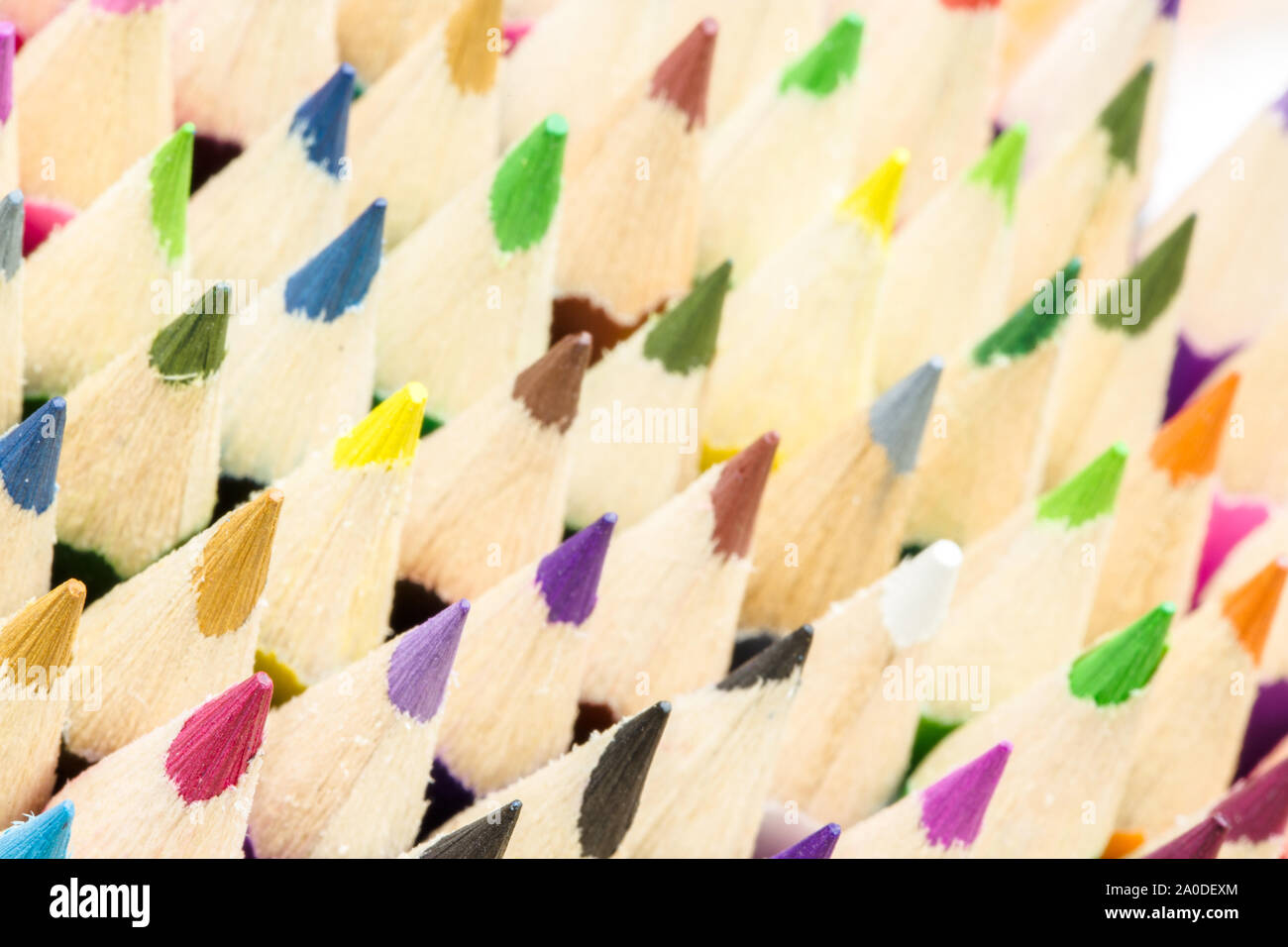 Closeup of multicolored crayon tips Stock Photo - Alamy