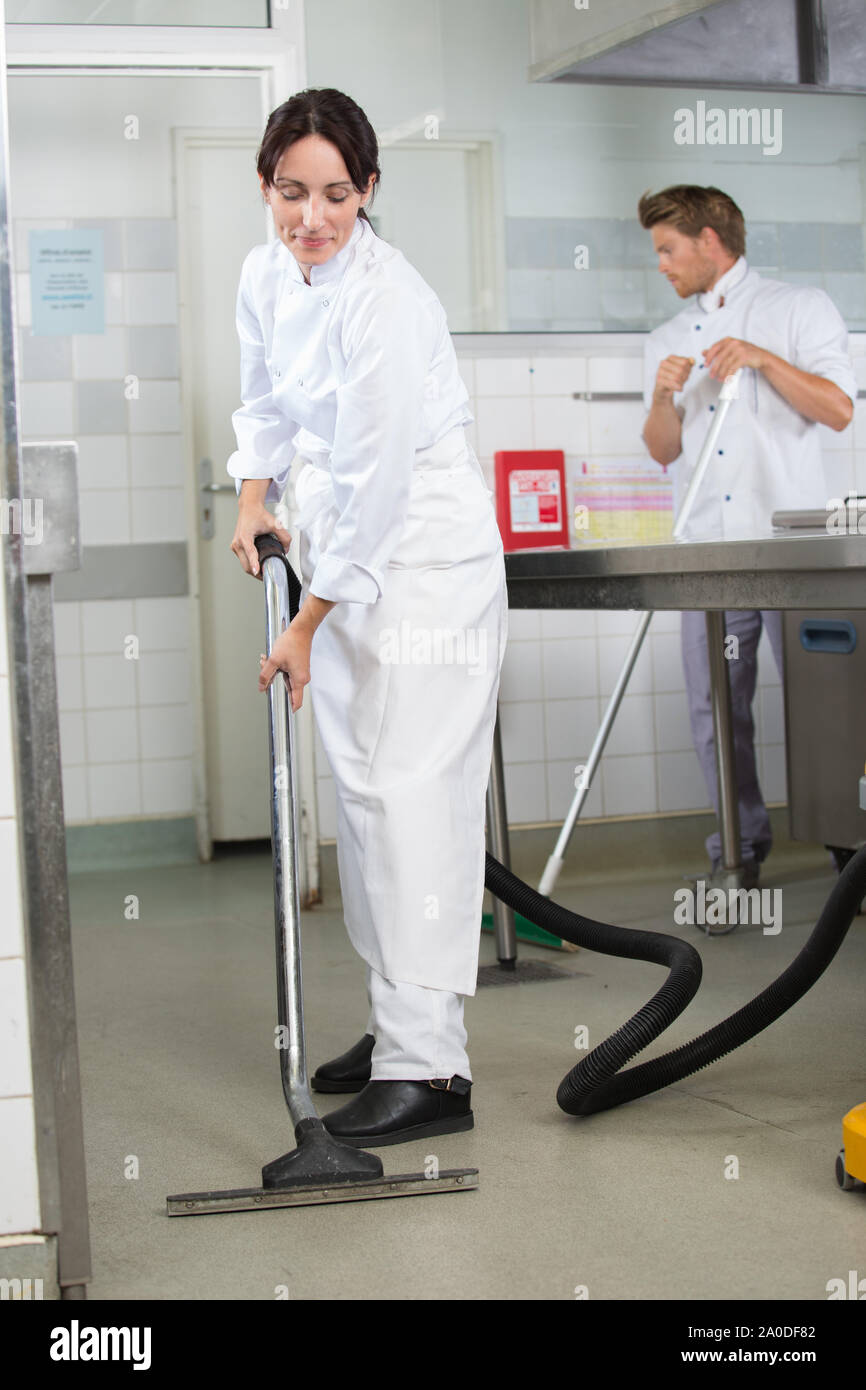 portrait of cleaning professional kitchen Stock Photo - Alamy