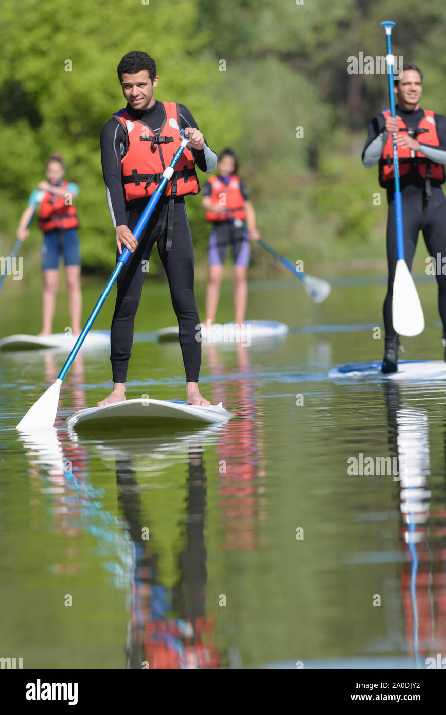 stand up paddle board man paddleboarding Stock Photo - Alamy