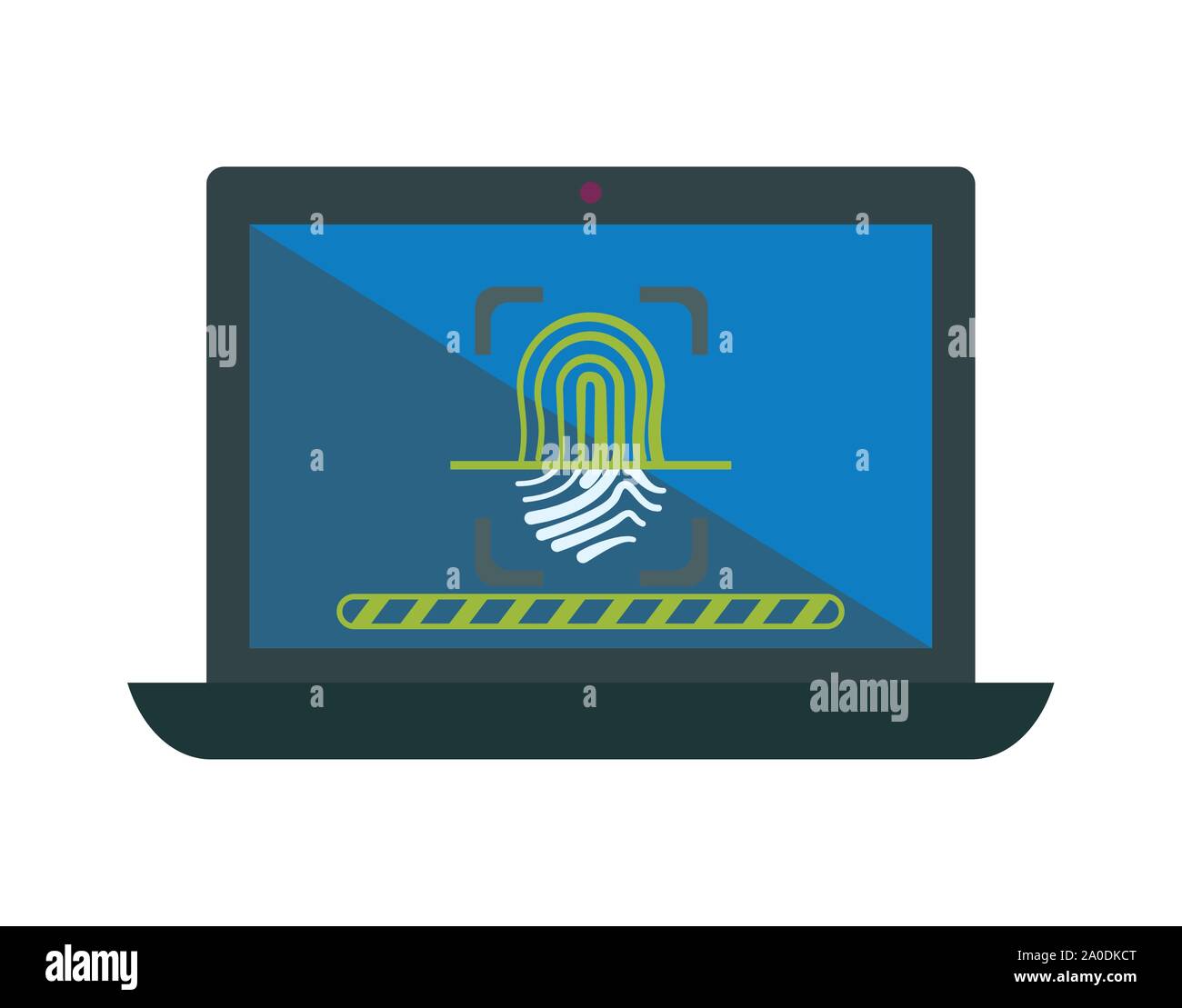 laptop with finger print security vector illustration design Stock ...