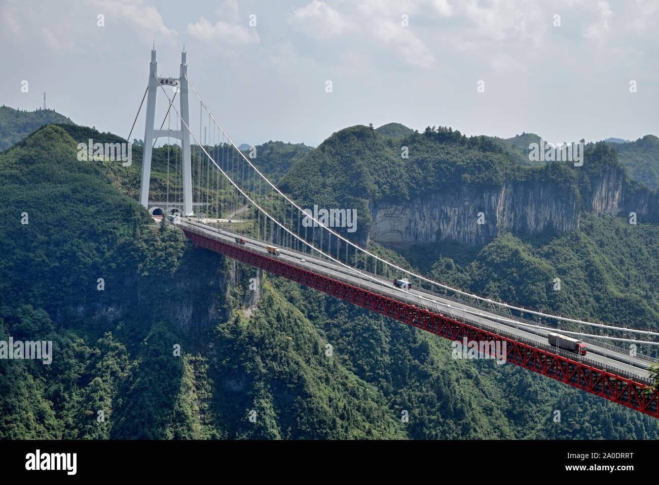 The Aizhai Bridge is a suspension bridge near Jishou in Hunan province ...