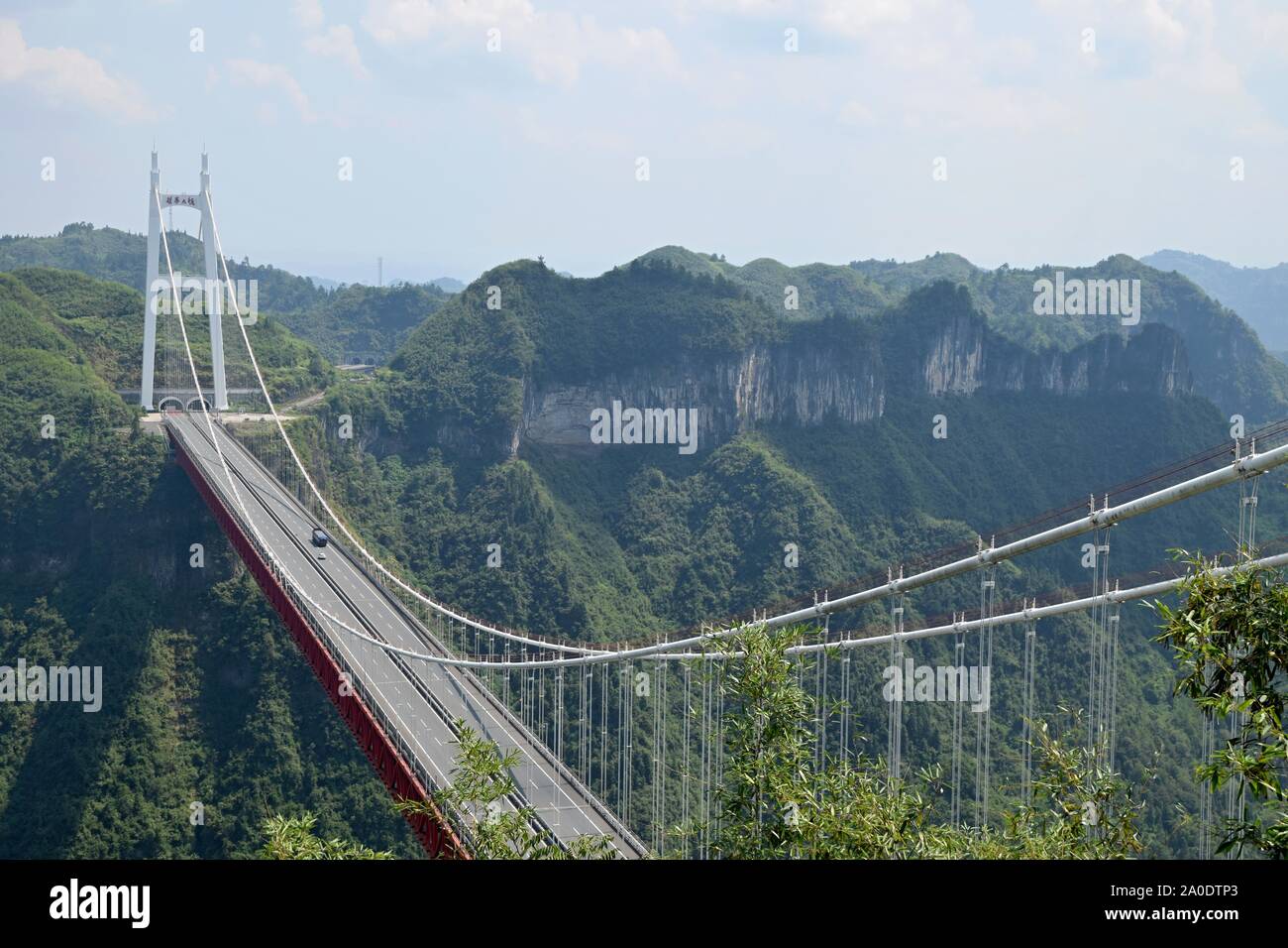 The Aizhai Bridge is a suspension bridge near Jishou in Hunan province ...