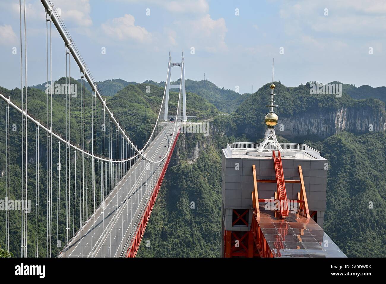 The Aizhai Bridge is a suspension bridge near Jishou in Hunan province ...