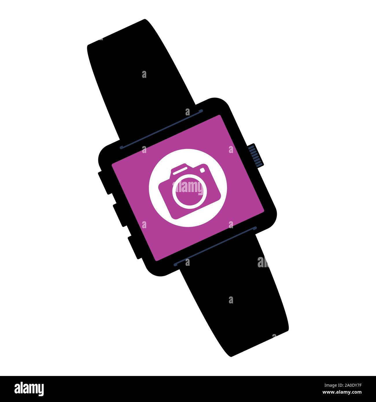 smartwatch technology with camera app vector illustration design Stock ...