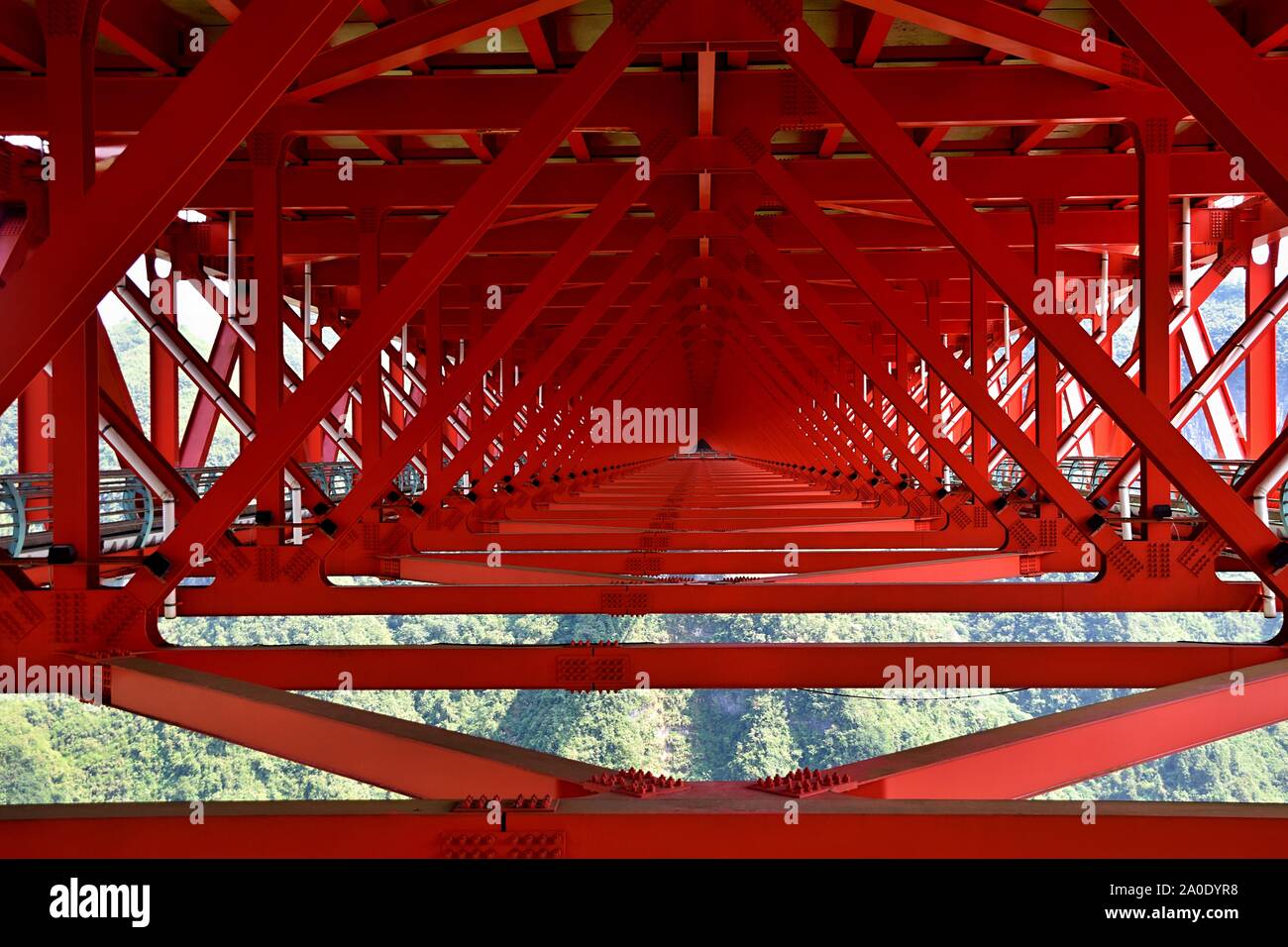 The Aizhai Bridge is a suspension bridge near Jishou in Hunan province ...