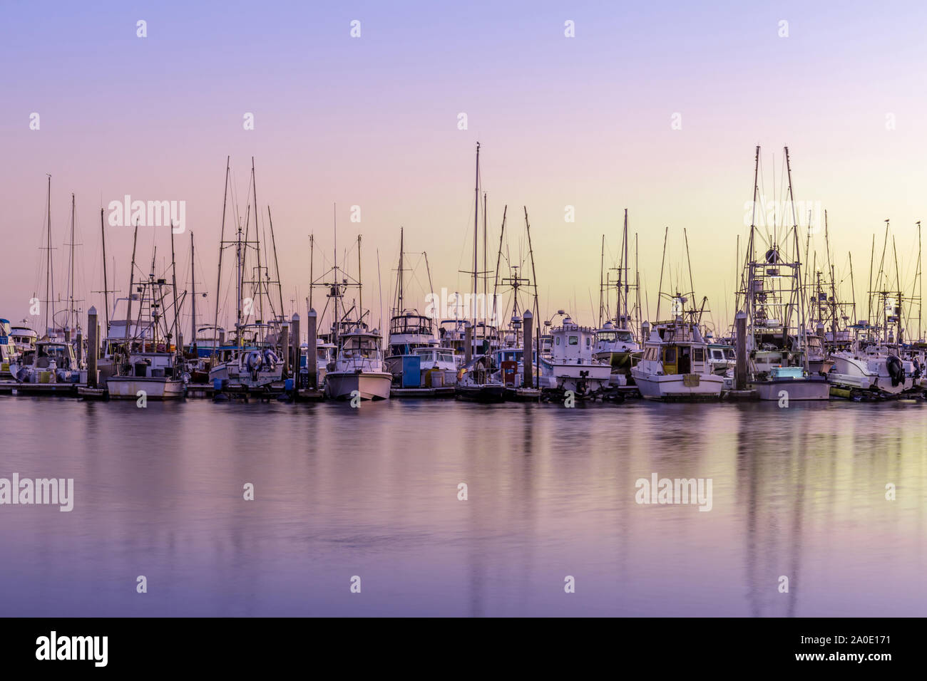 Boats Berthed at Pillar Point Harbor Stock Photo - Alamy