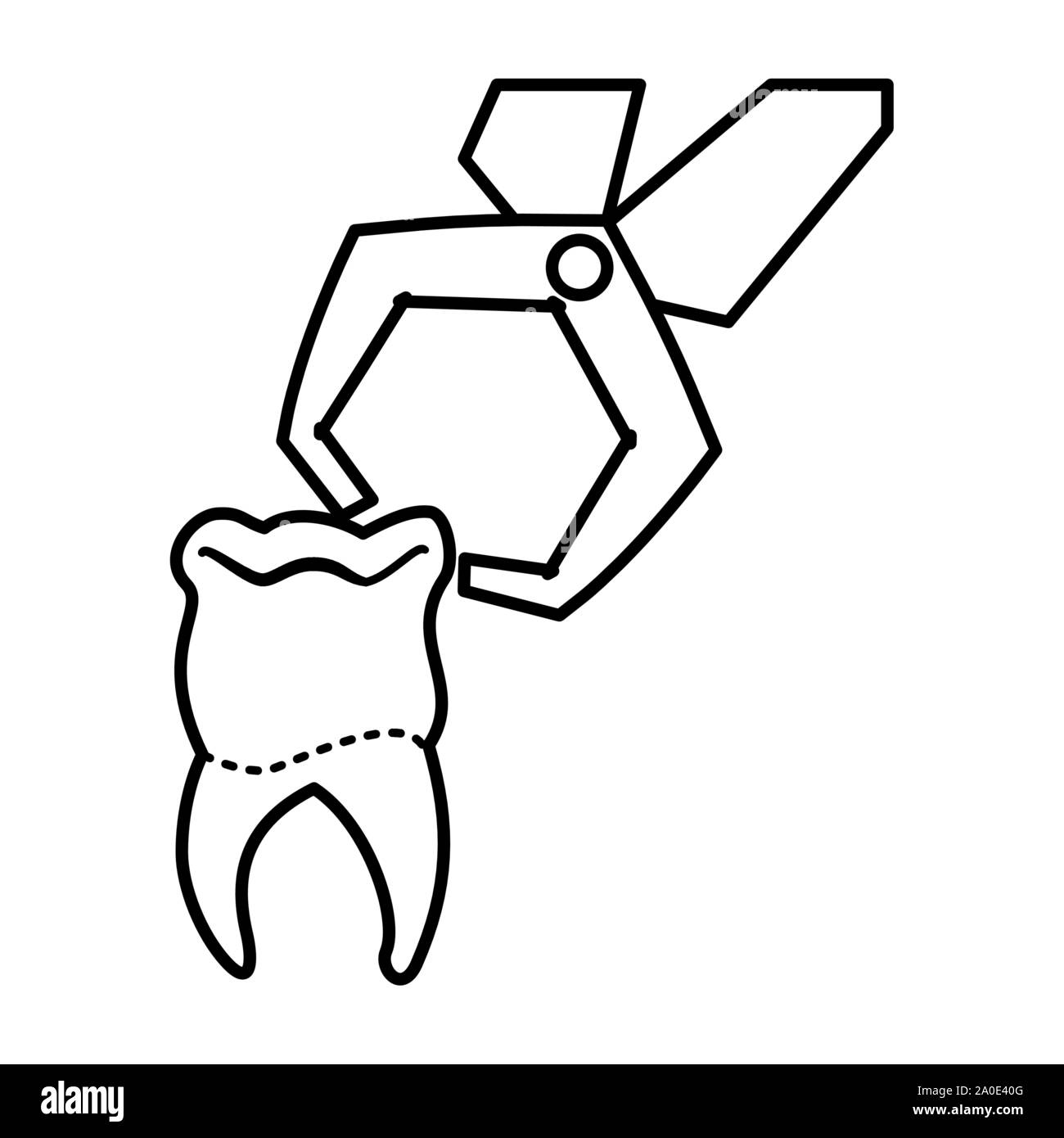 tooth human with pliers dentist vector illustration design Stock Vector ...