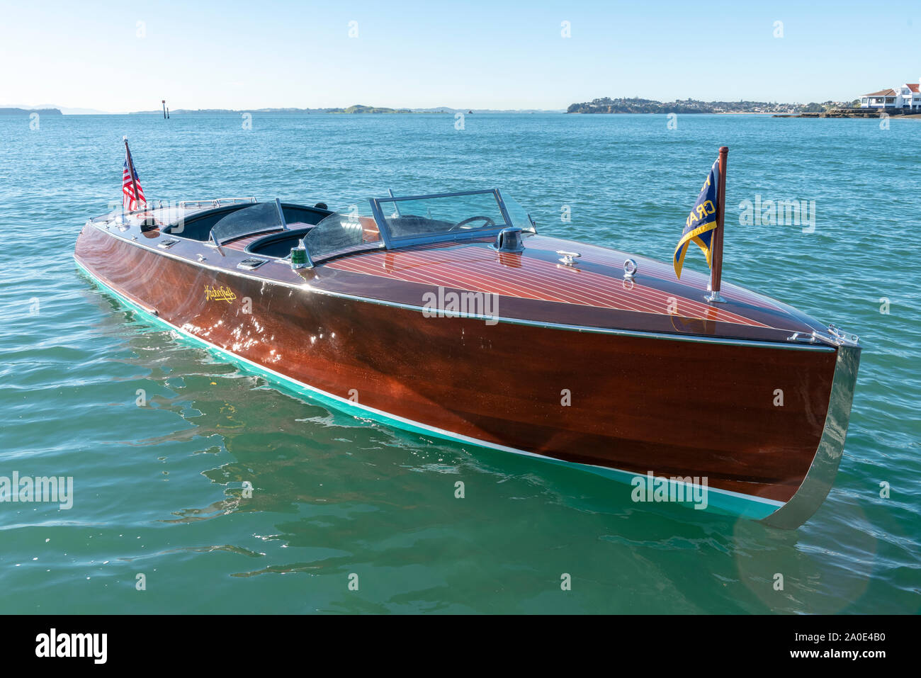 Hacker Craft motor boat Stock Photo - Alamy