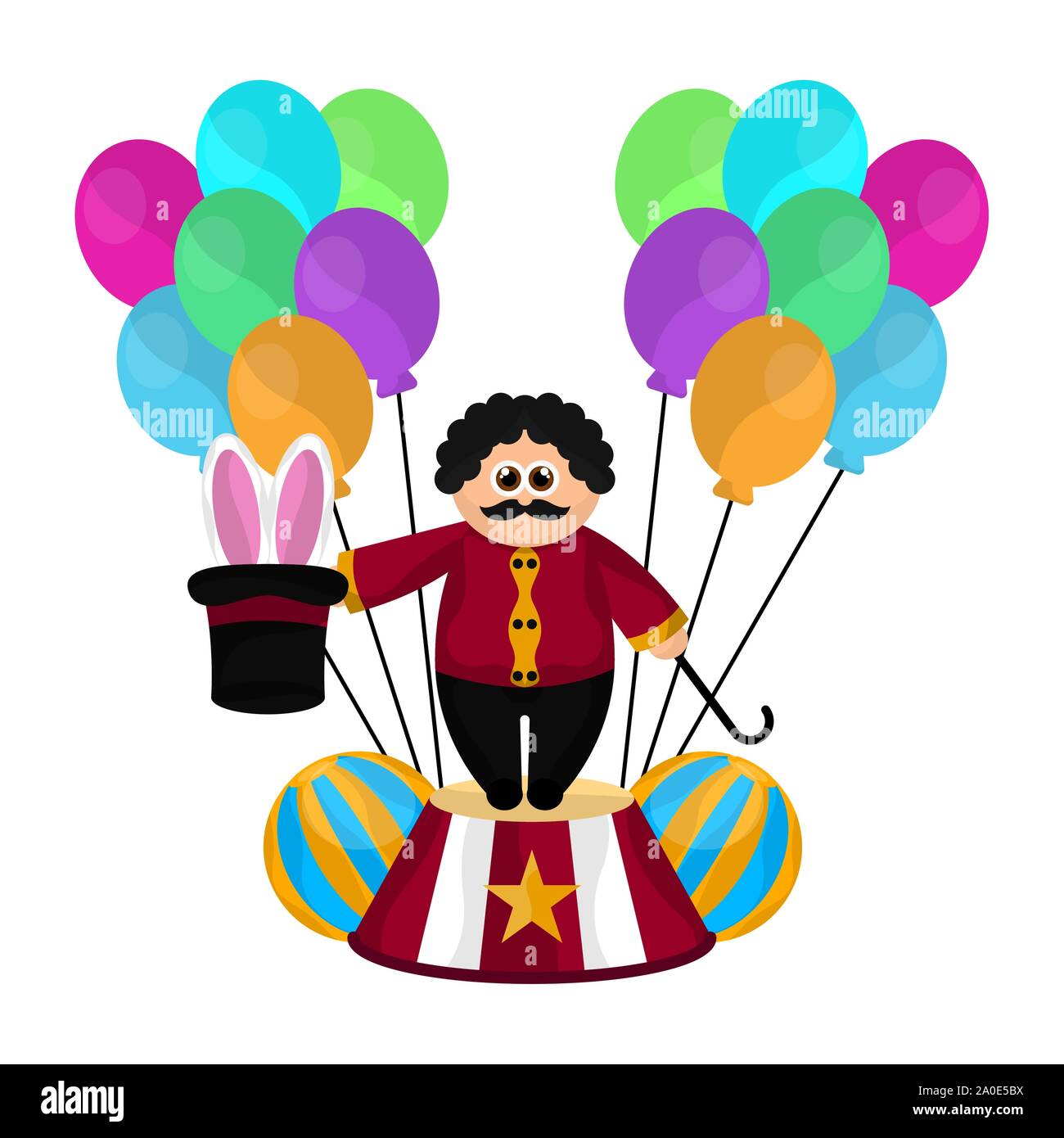 Circus magician doing a trick with a hat - Vector Stock Vector Image ...