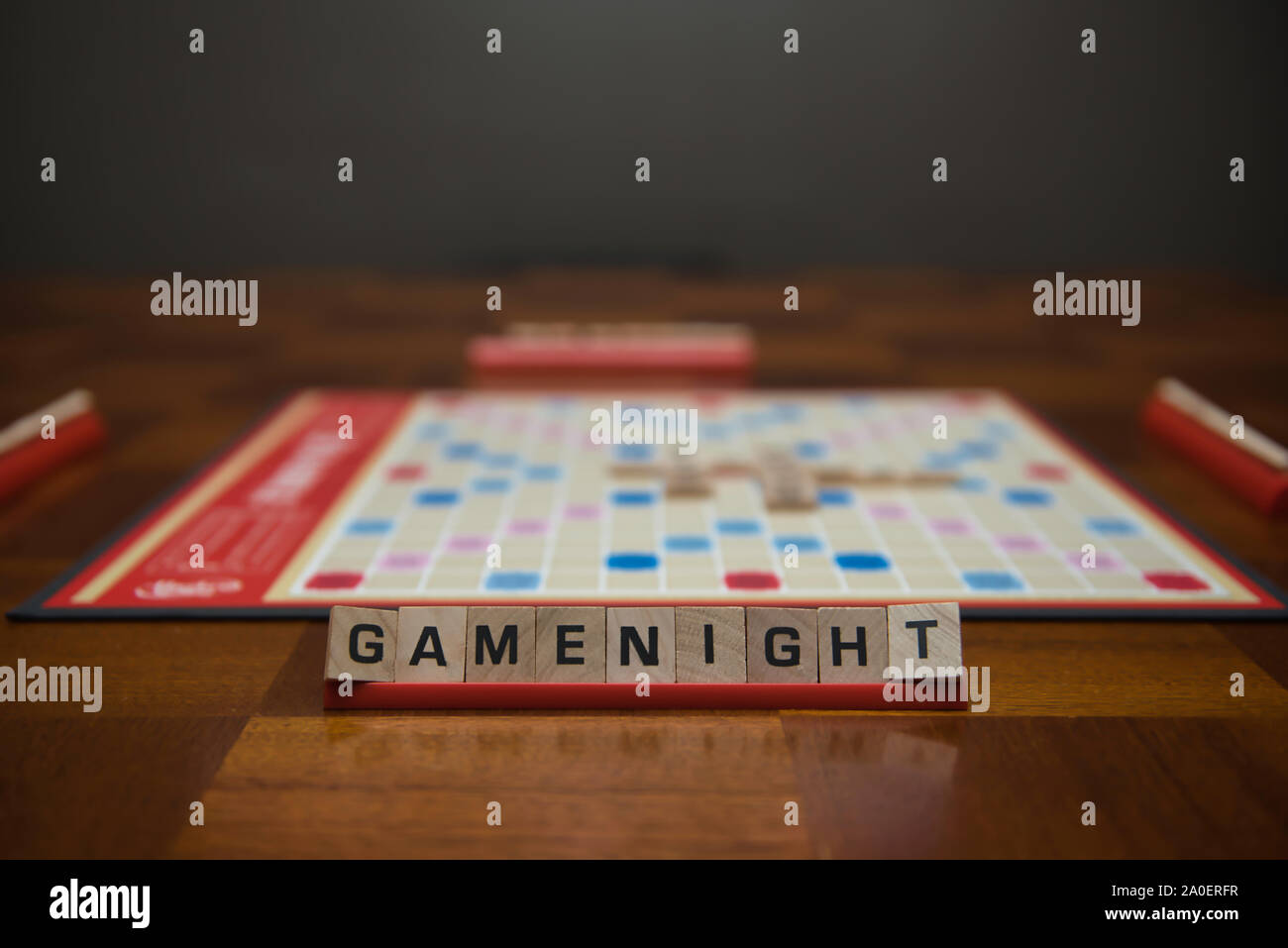 Spelling out words with scrabble tiles hi-res stock photography and ...