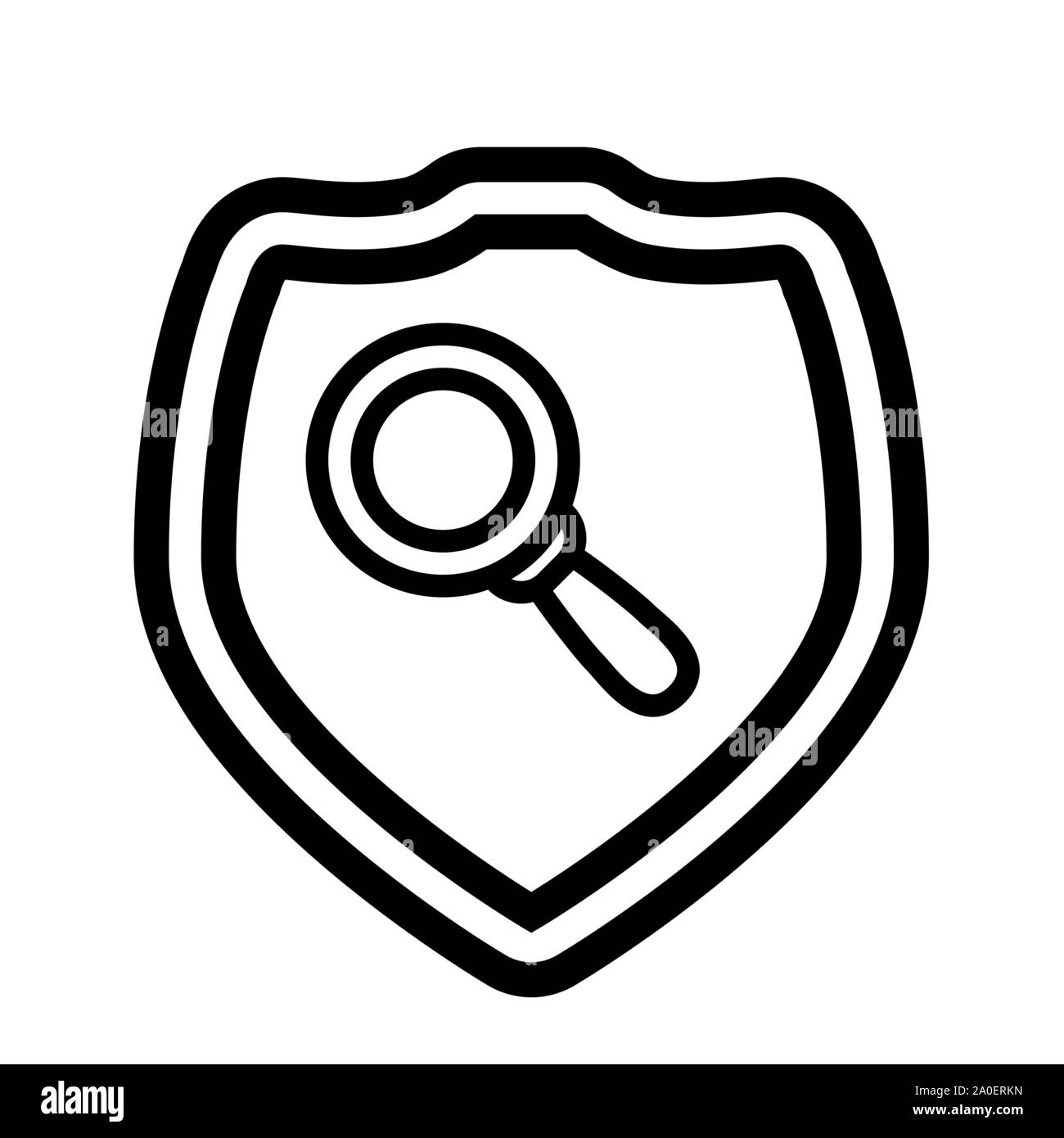 shield with search magnifying glass vector illustration design Stock ...