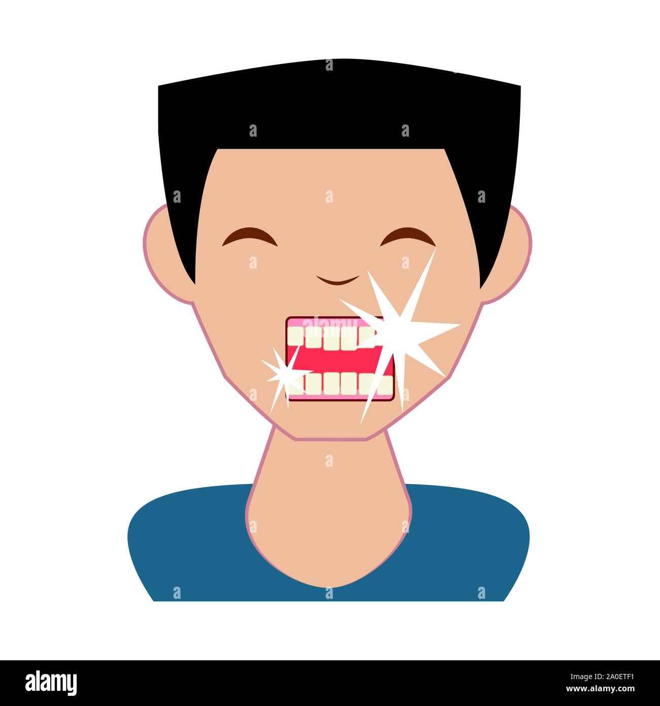 man with perfect teeth vector illustration design Stock Vector Image ...