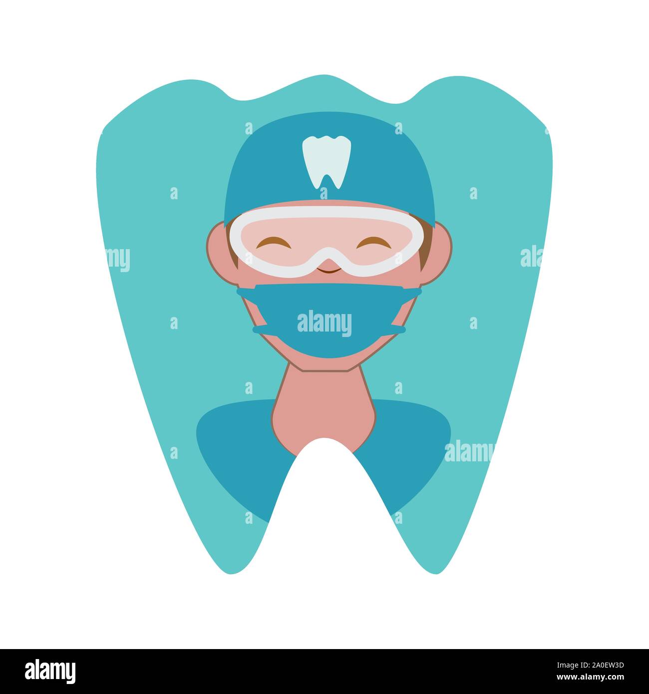 professional dentist in tooth avatar character vector illustration ...