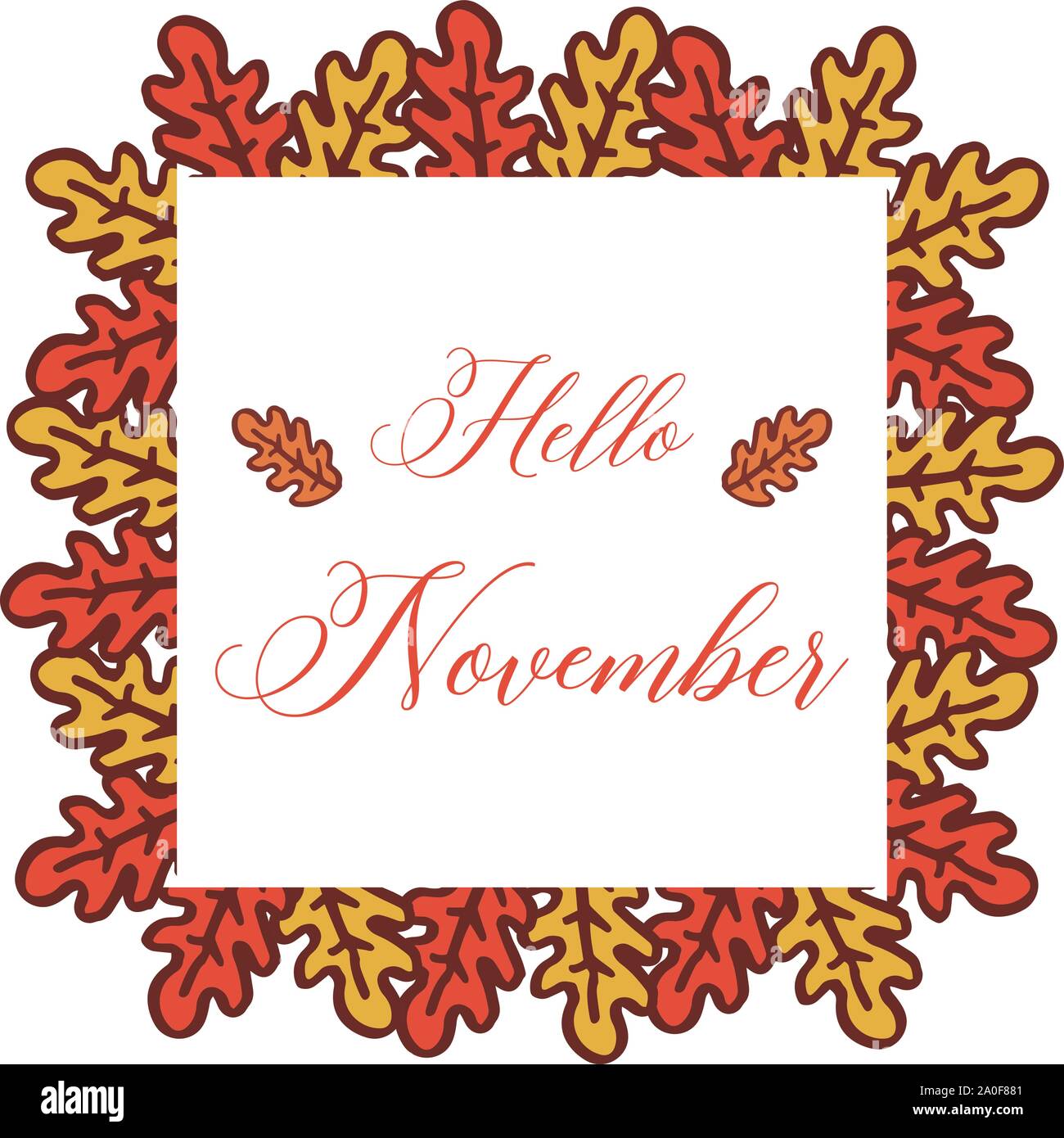 Crowd of leaf frame, for poster hello november. Vector Stock Vector ...
