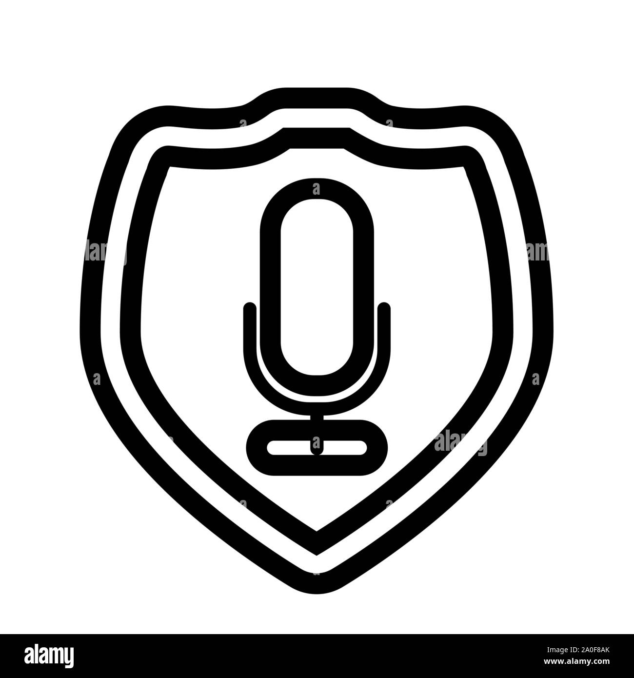 shield with microphone record vector illustration design Stock Vector ...