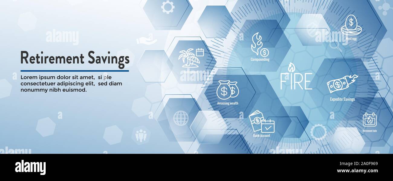 Retirement Savings Icon Set as well as Web Header Banner Stock Vector ...