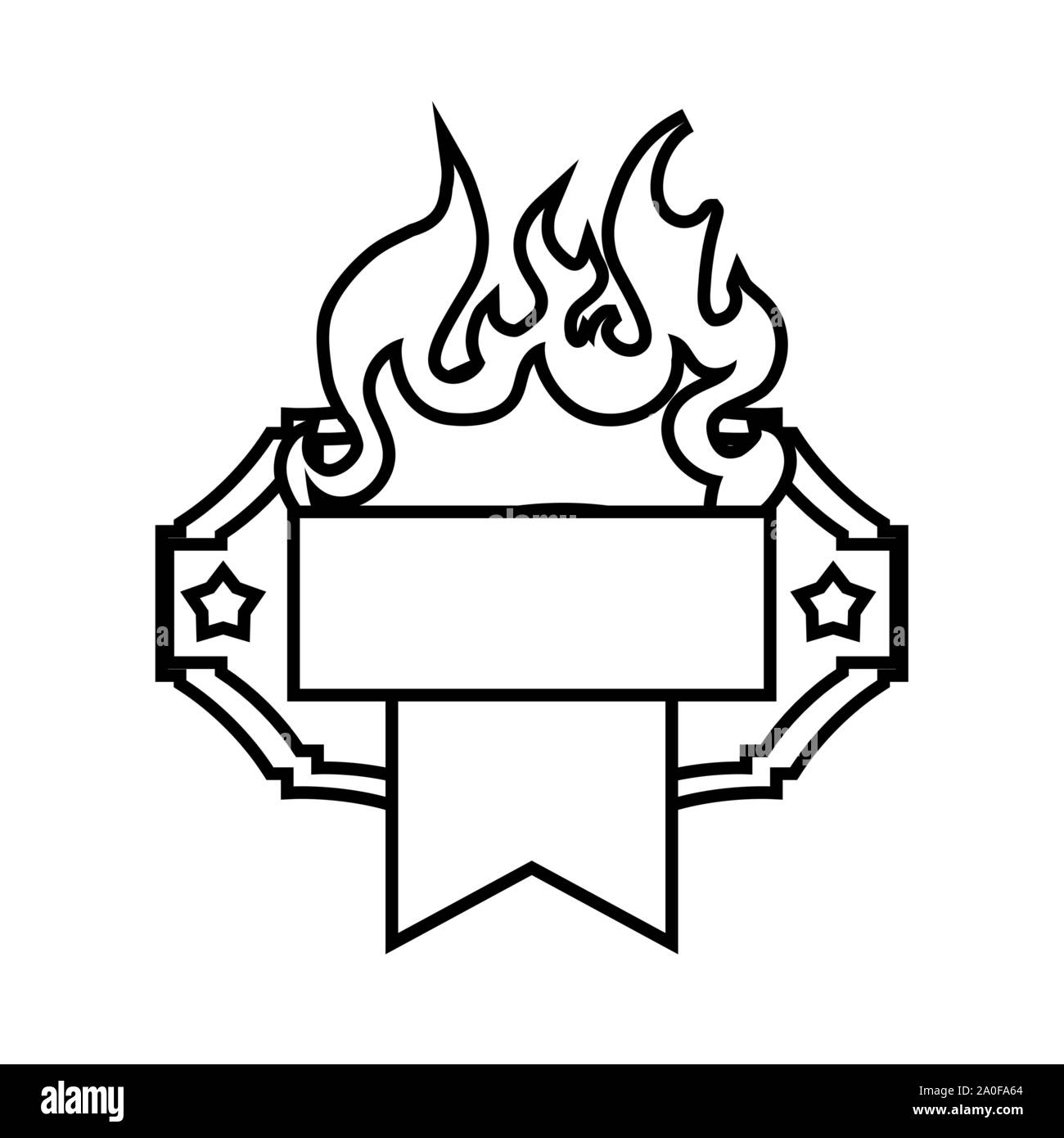 circular tag with fire flame vector illustration design Stock Vector ...