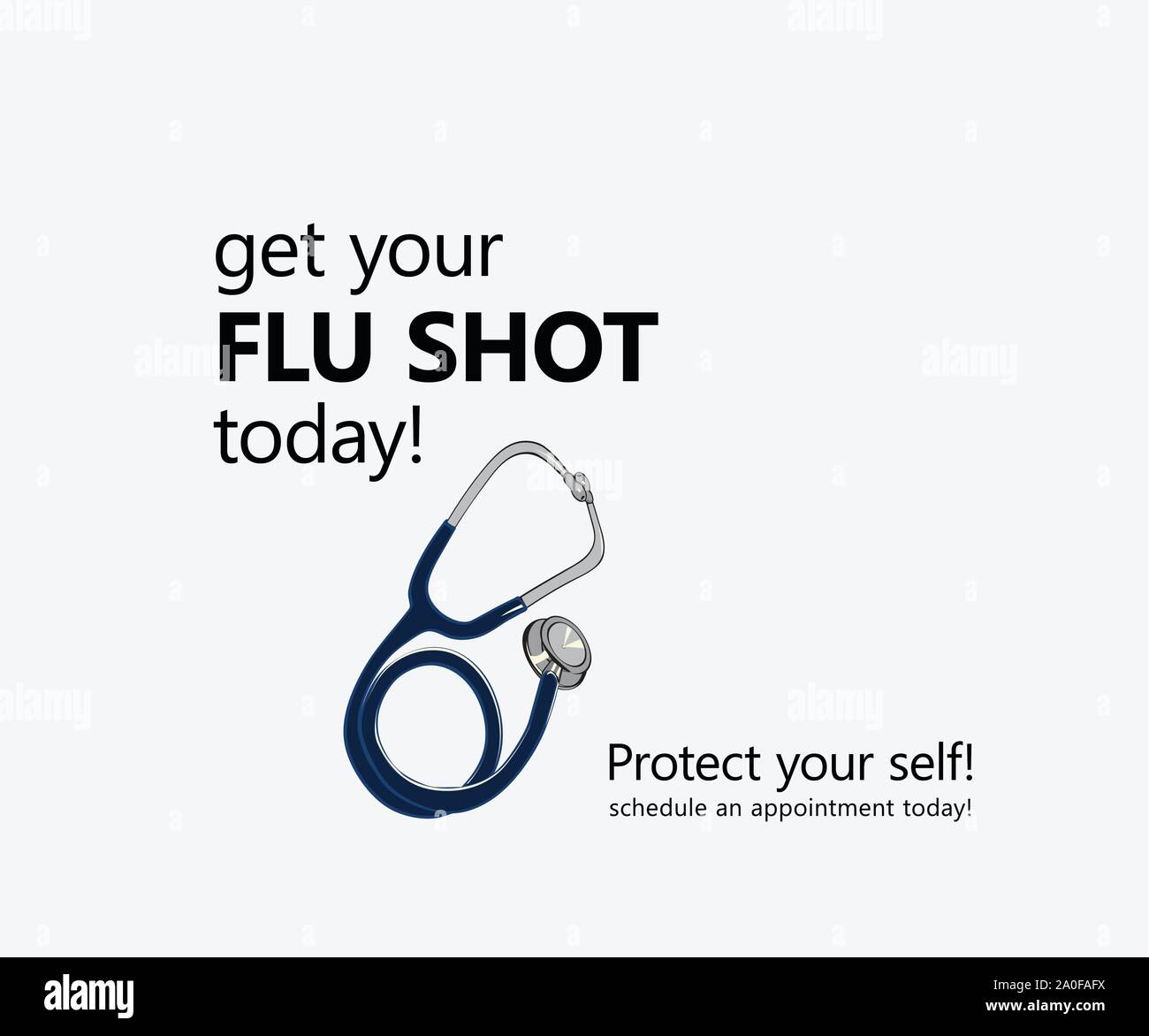 Flu shot banner with stethoscope illustration Stock Vector Image & Art ...