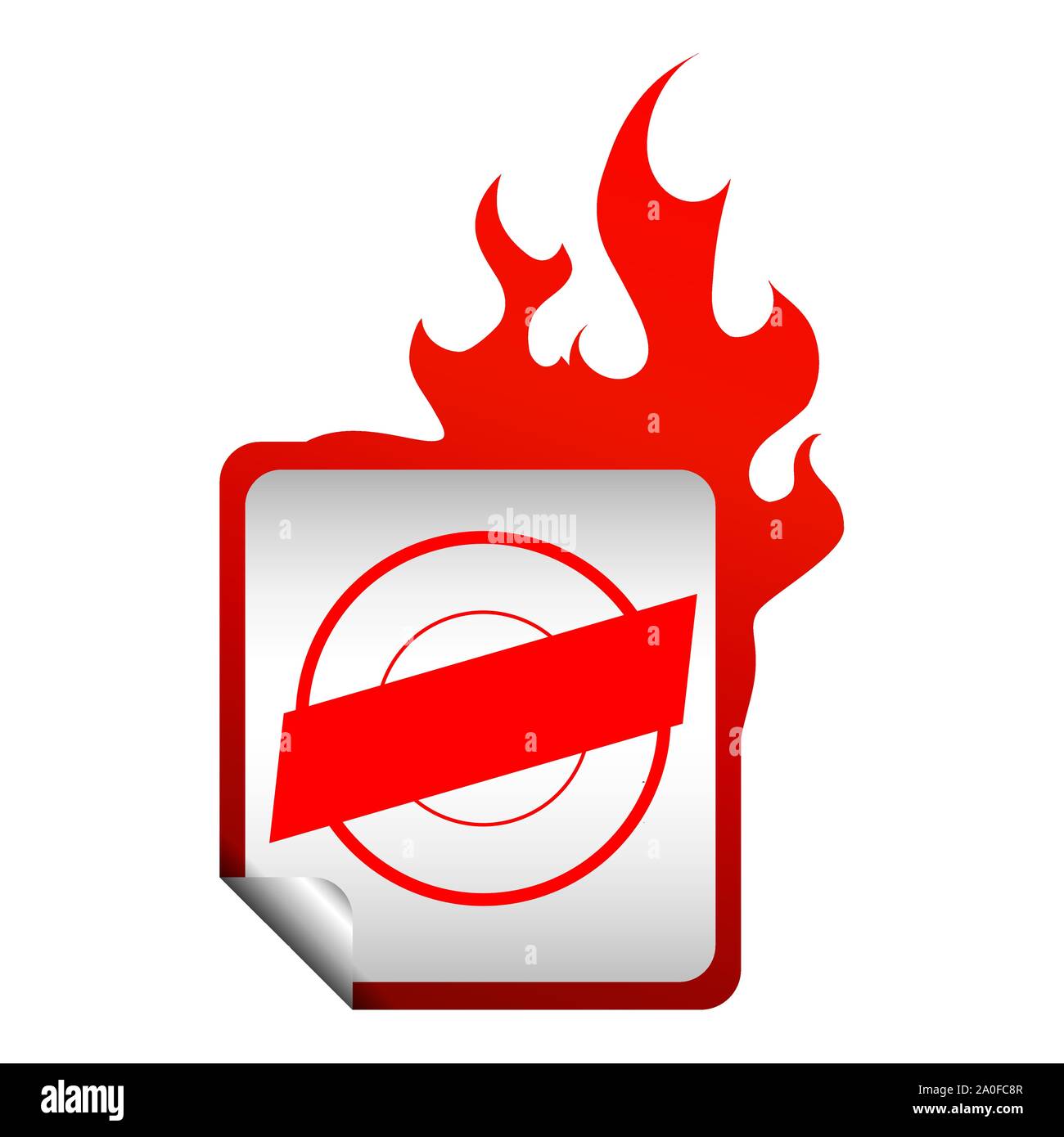 circular tag with fire flame vector illustration design Stock Vector ...