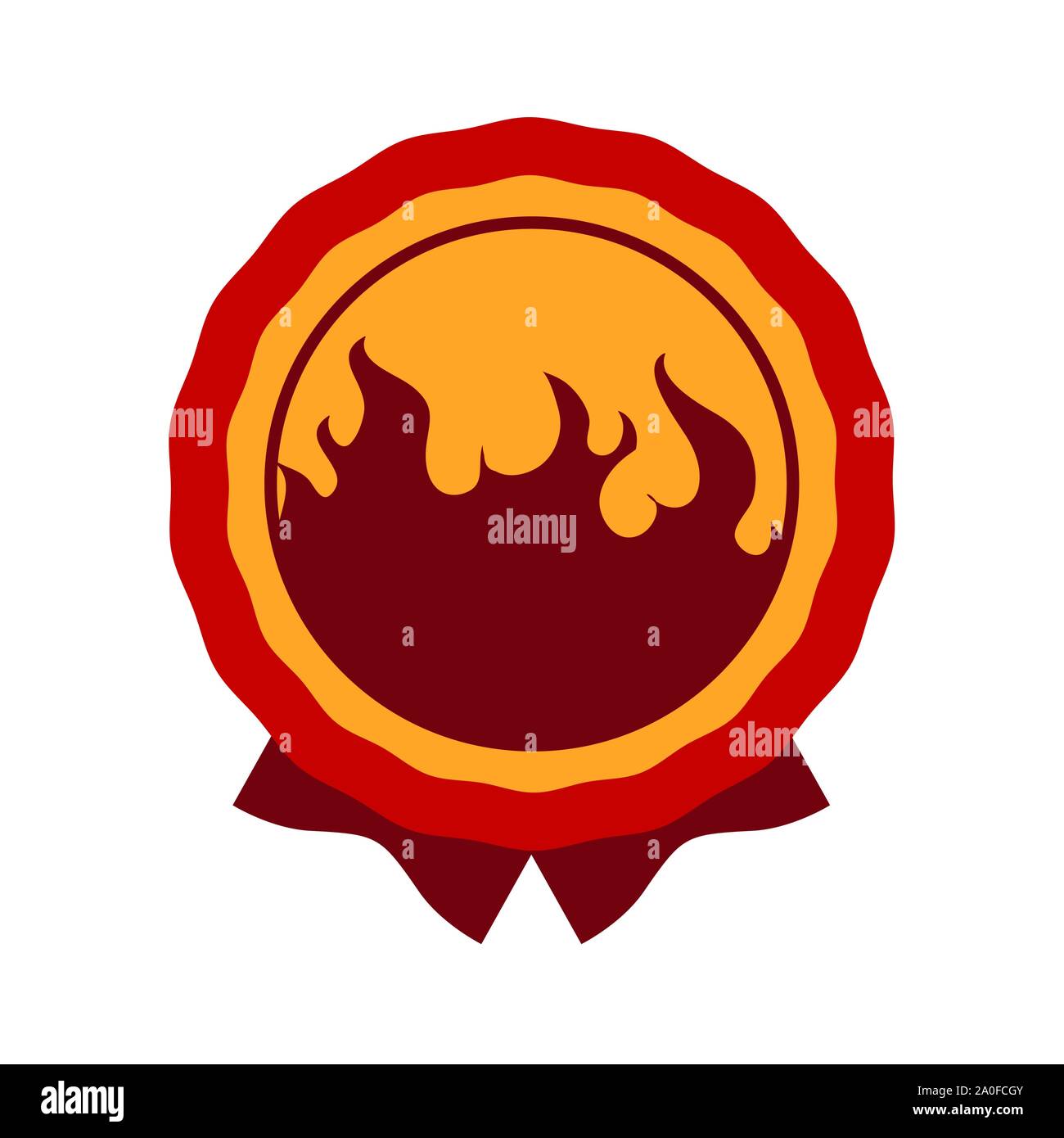 circular tag with fire flame vector illustration design Stock Vector ...