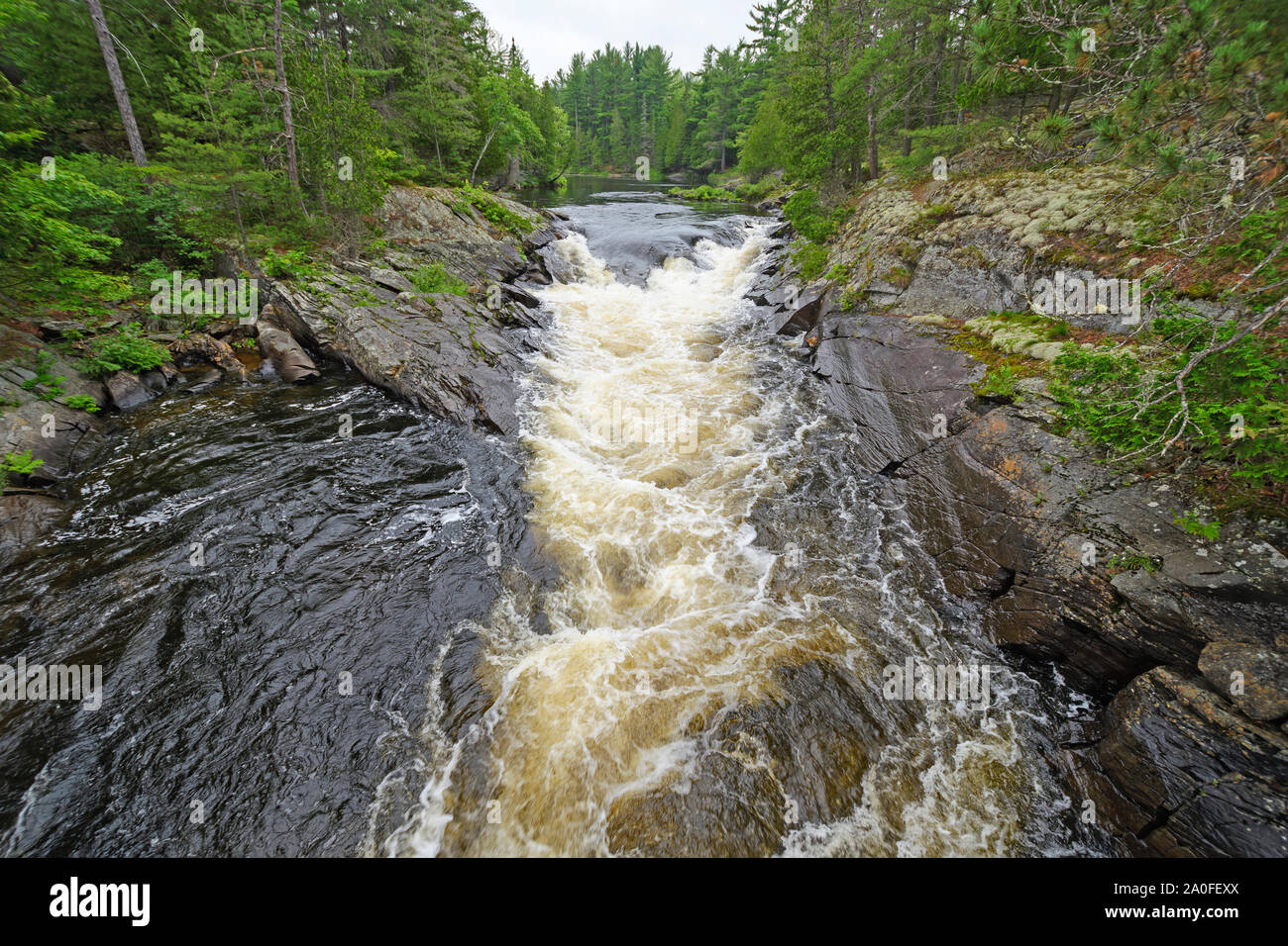 River Cutting Through a North Woods Canyon in Chutes Provincial Park in ...