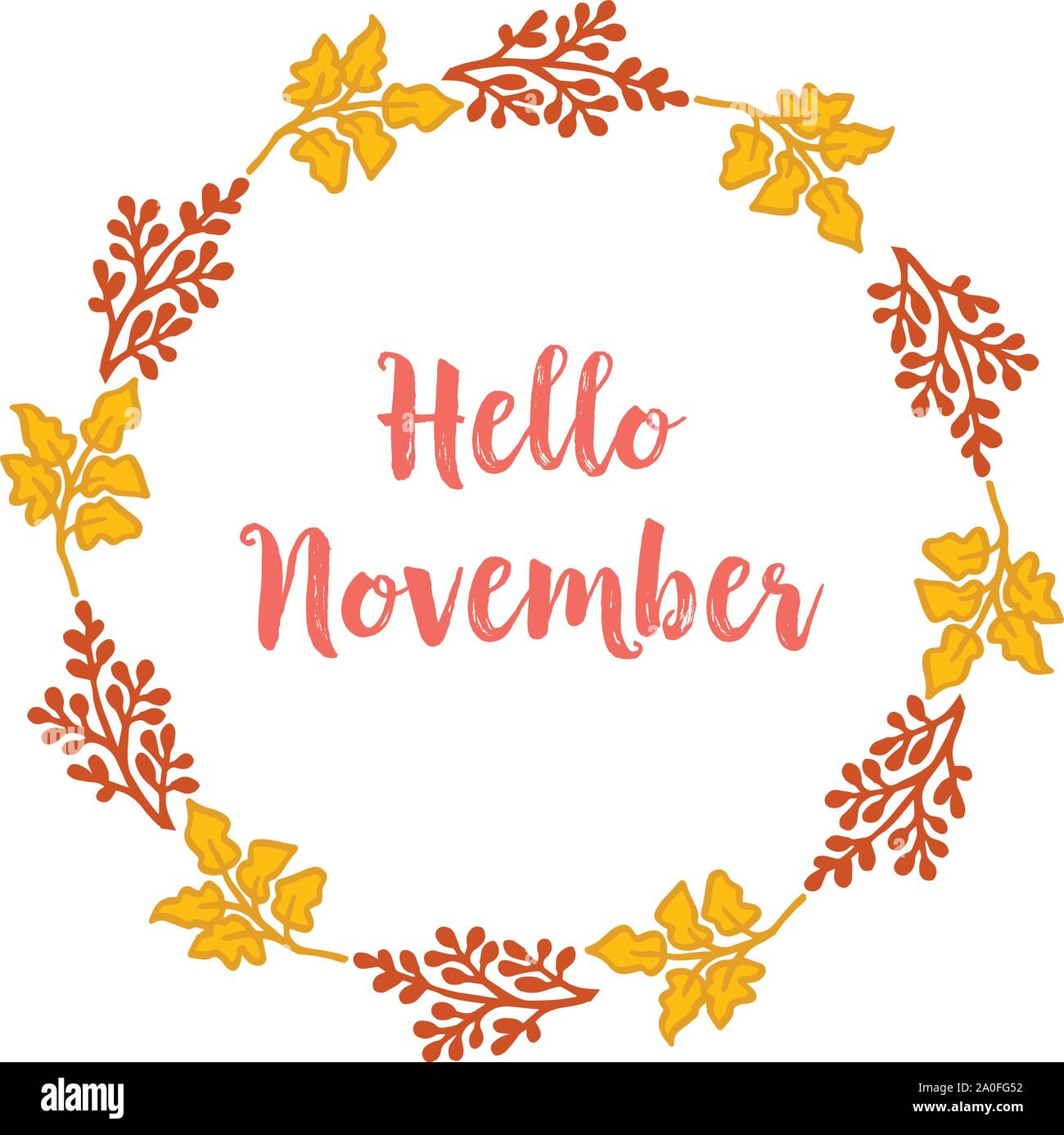 Various crowd of leaf frame, for handwritten of modern hello november ...