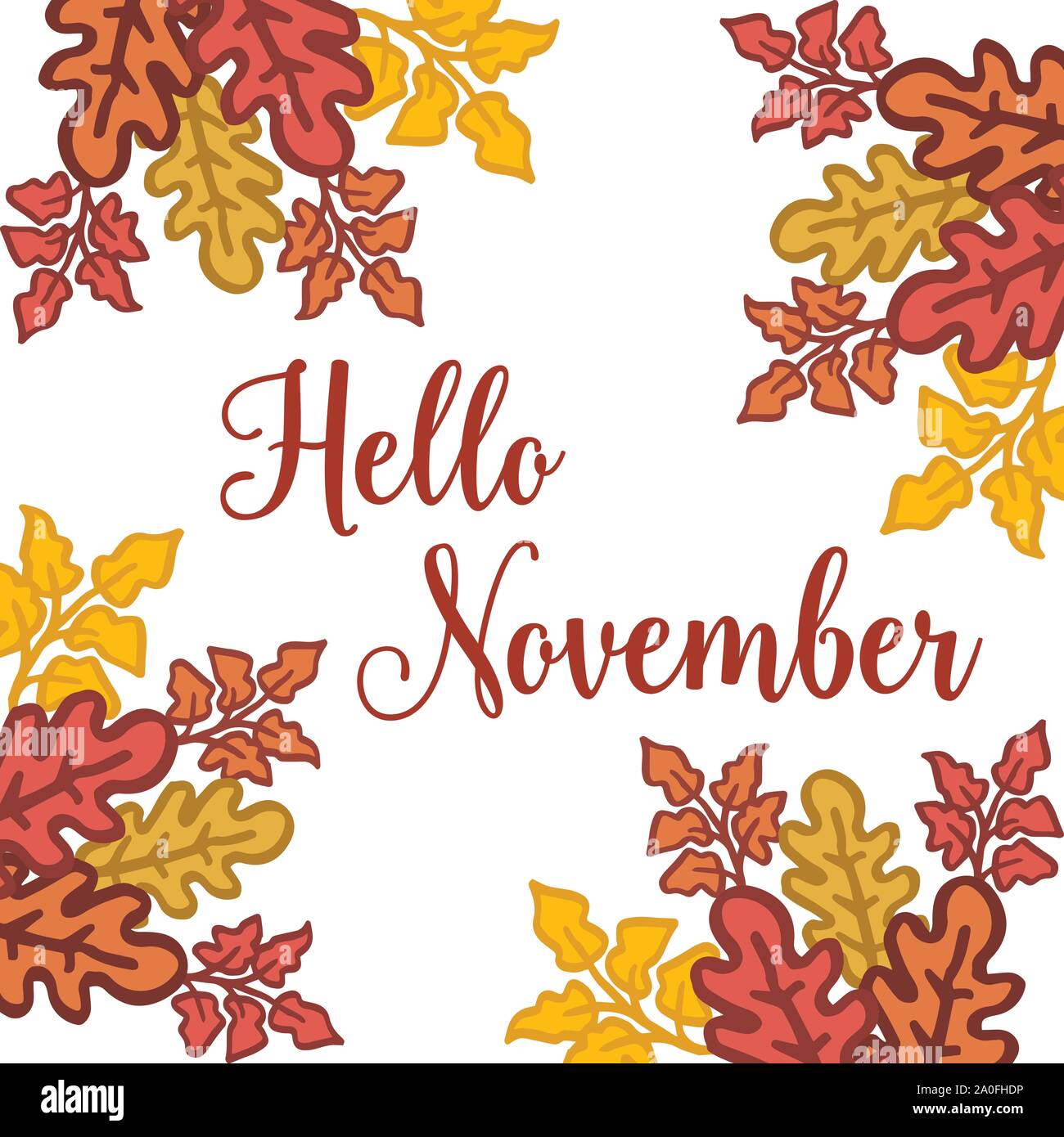 Various crowd of leaf frame, for handwritten of modern hello november ...