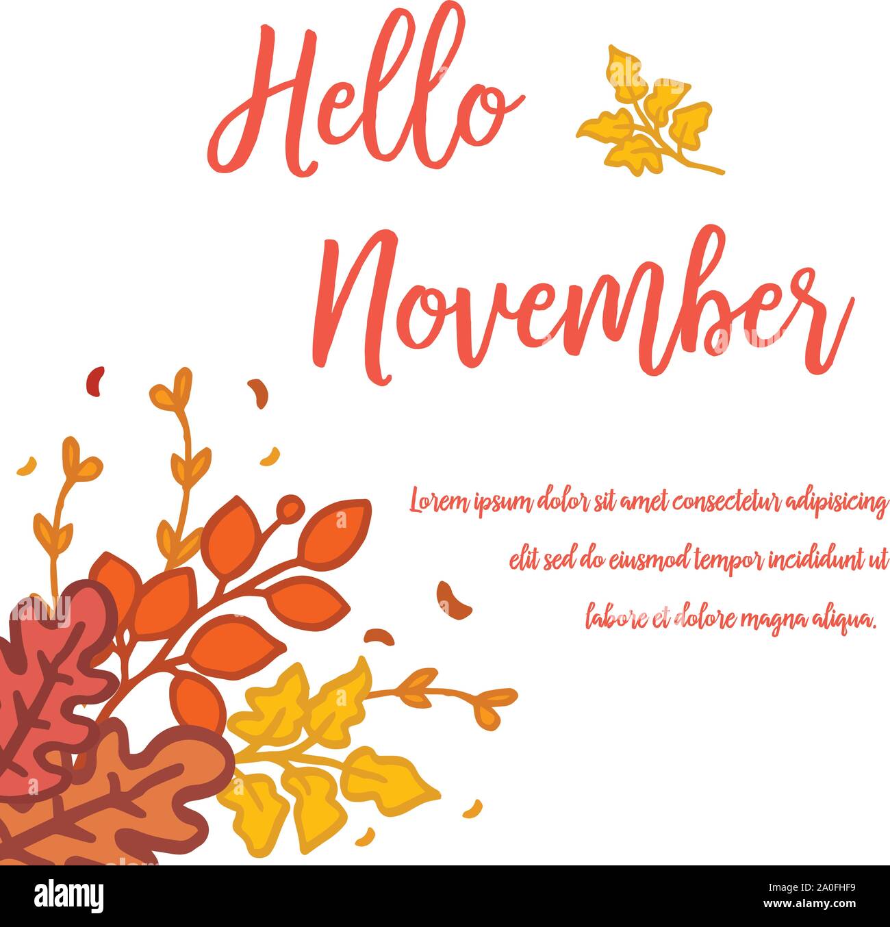 Various crowd of leaf frame, for handwritten of modern hello november ...