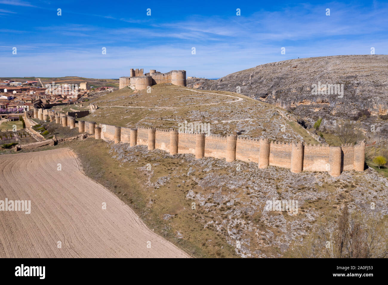 Berlanga de Duero medieval castle ruin near Soria, in the Castilla Leon ...