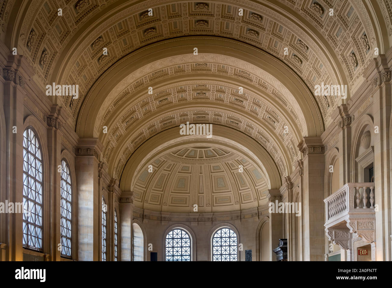 Boston public library main reading hall Stock Photo - Alamy
