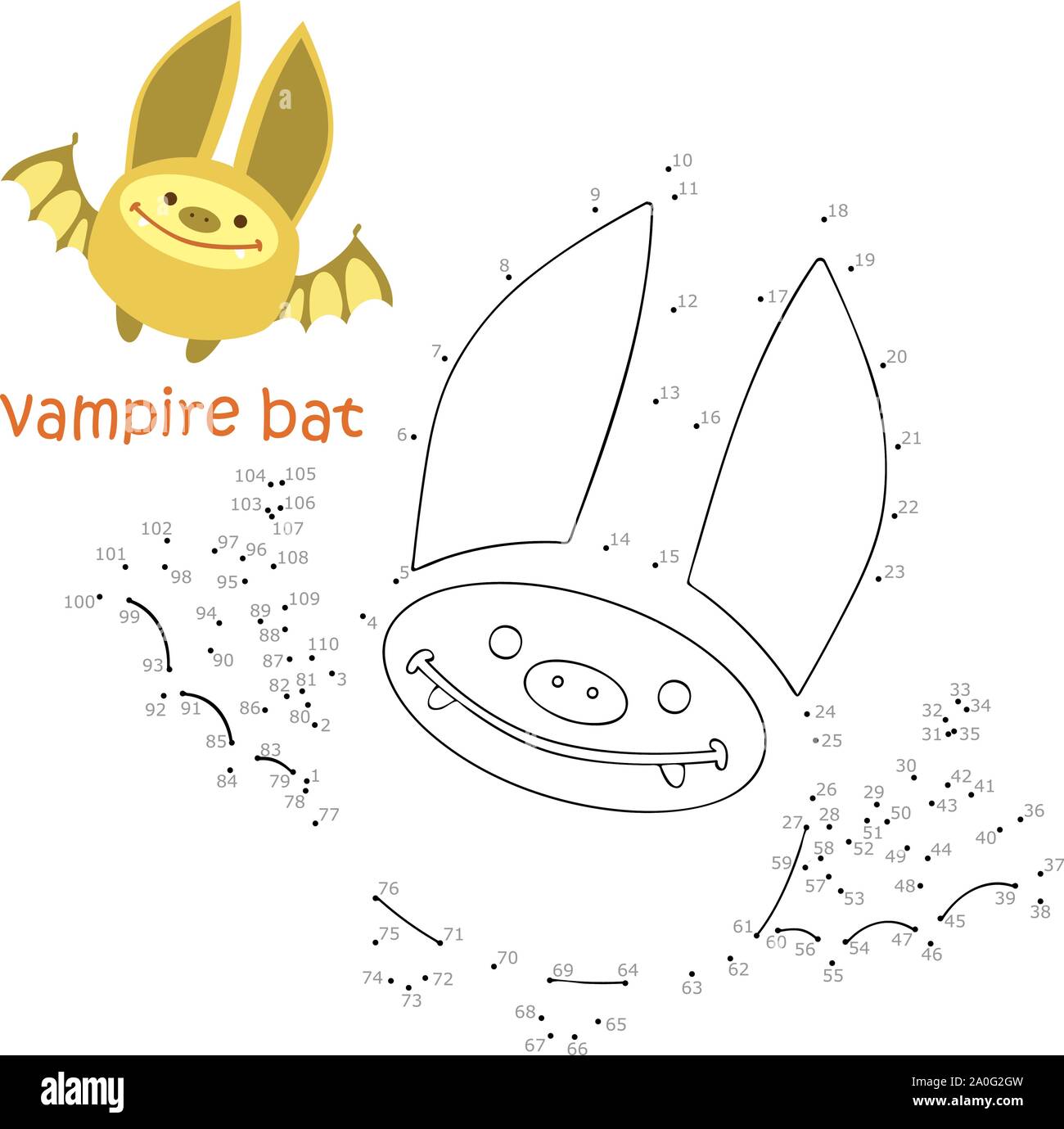 Dot To Dot Coloring Pages Bats