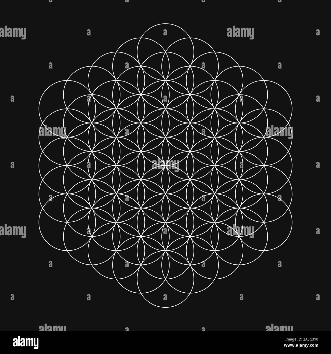 Flower of life symbol ancient Black and White Stock Photos & Images - Alamy