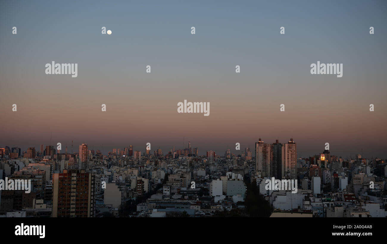 Sunset and Skycrapers in downtown of Buenos Aires city Stock Photo - Alamy