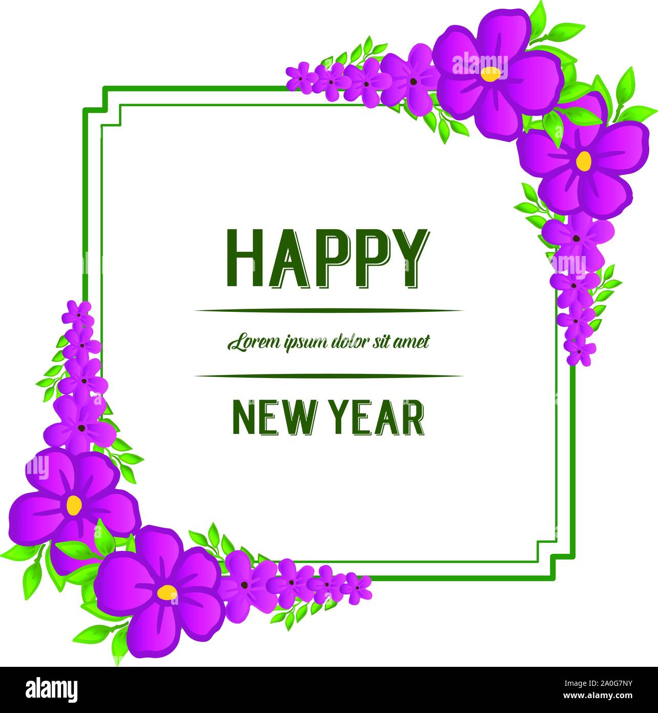 Crowd purple flower frame Stock Vector Images - Alamy