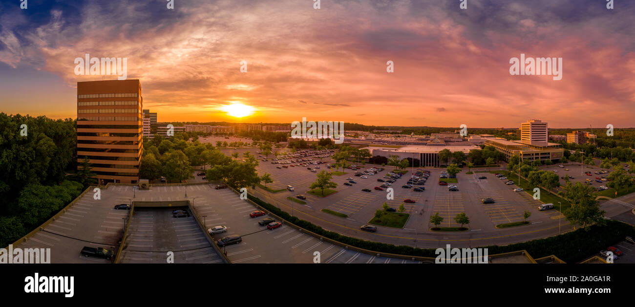 Aerial sunset panorama of Columbia Town Center in Maryland new ...