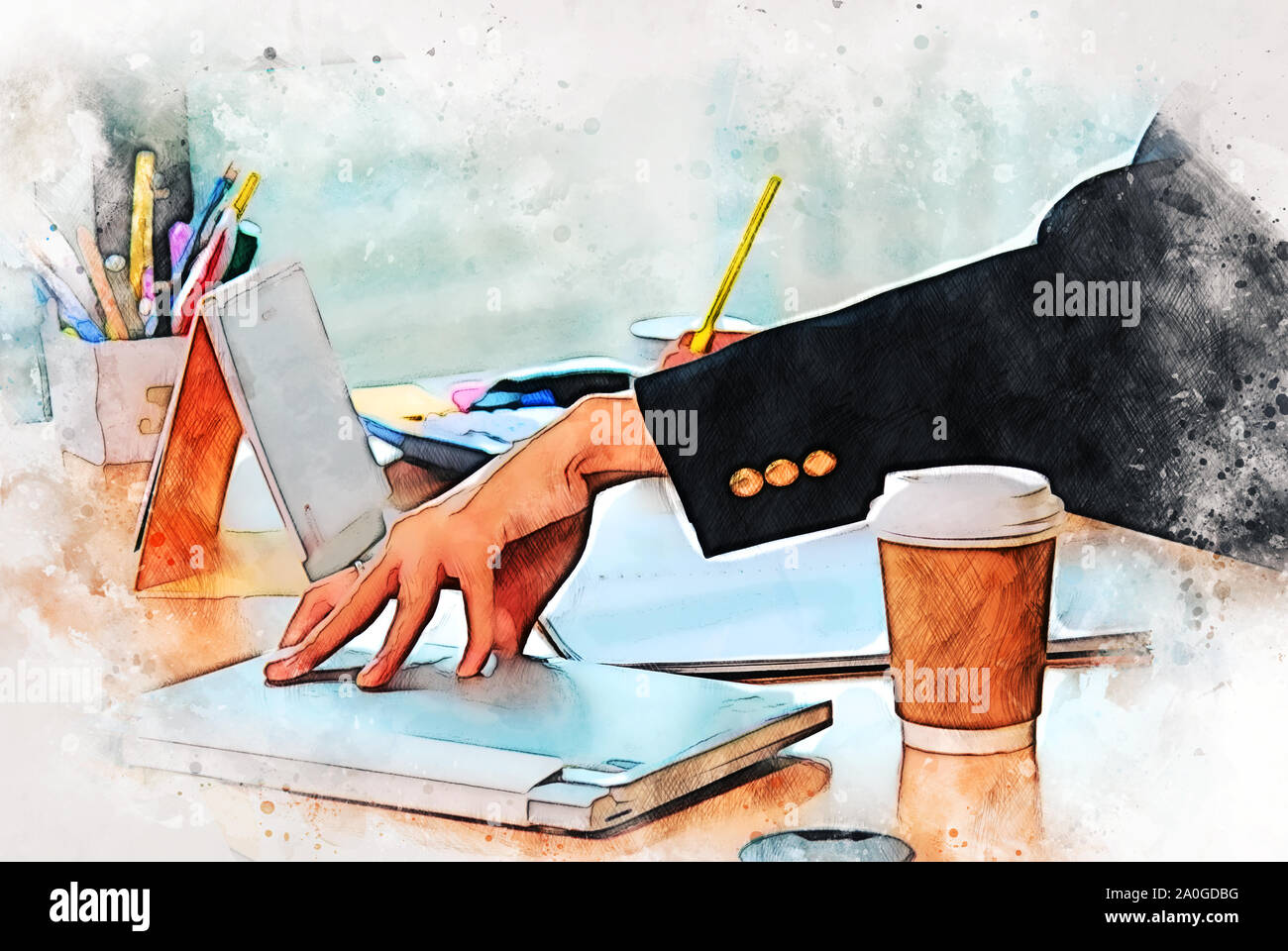 Beautiful Asia Business woman manager and office building background in ...