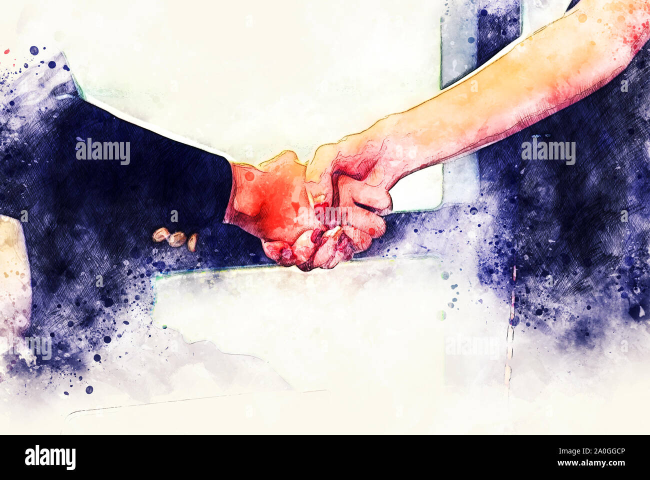 Handshake Painting High Resolution Stock Photography and Images - Alamy