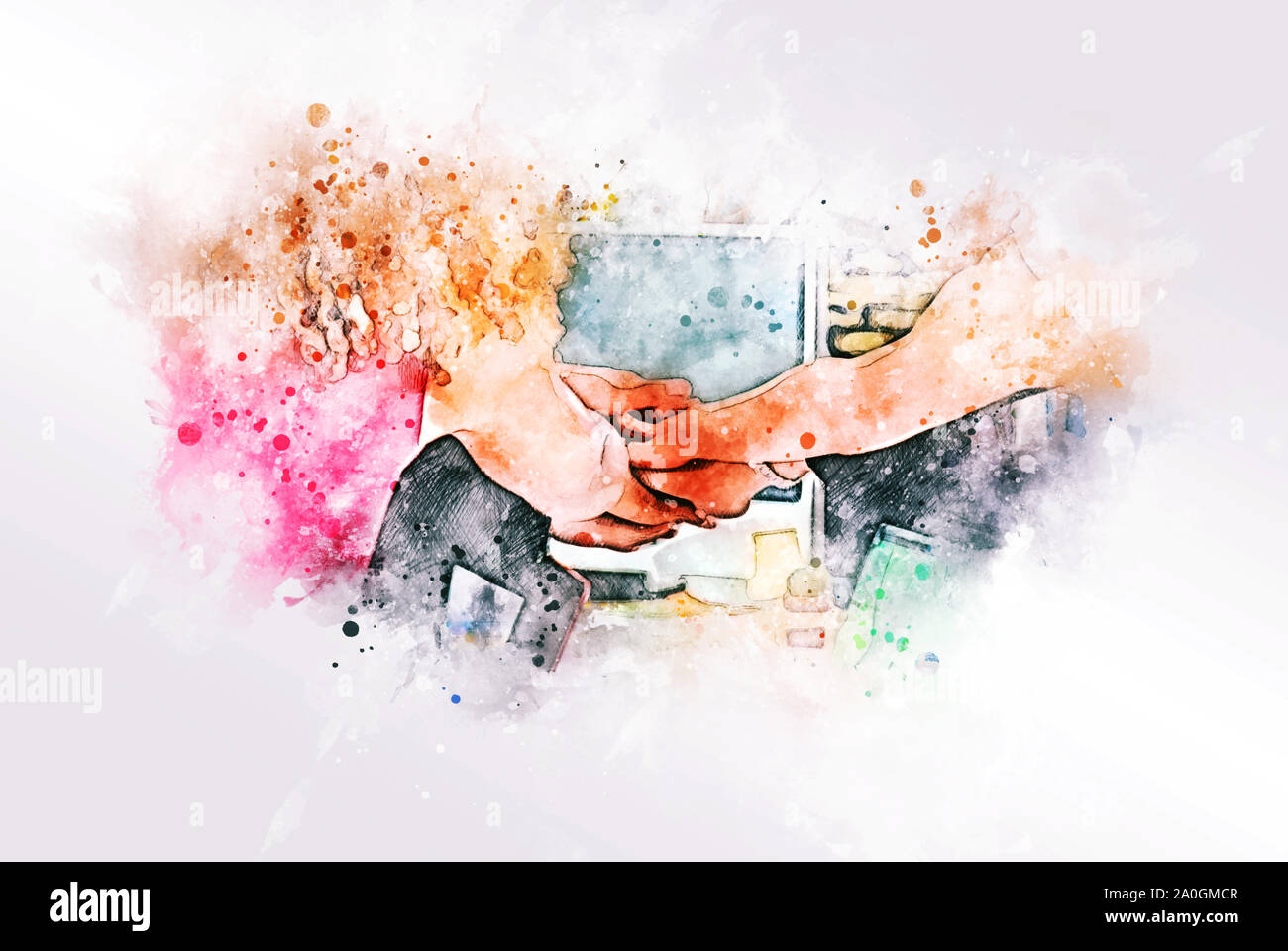 Abstract Join hands business concept and handshake concept on ...