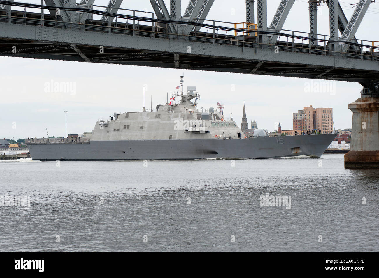 The Littoral Combat Ship USS Billings (LCS 15) makes her way up the ...
