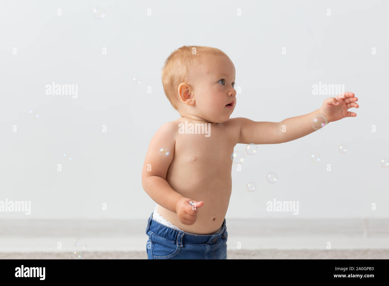 children, people, infancy and age concept - beautiful happy baby at ...