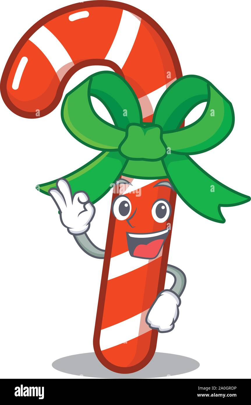 Okay candy cane isolated in the character Stock Vector Image & Art - Alamy