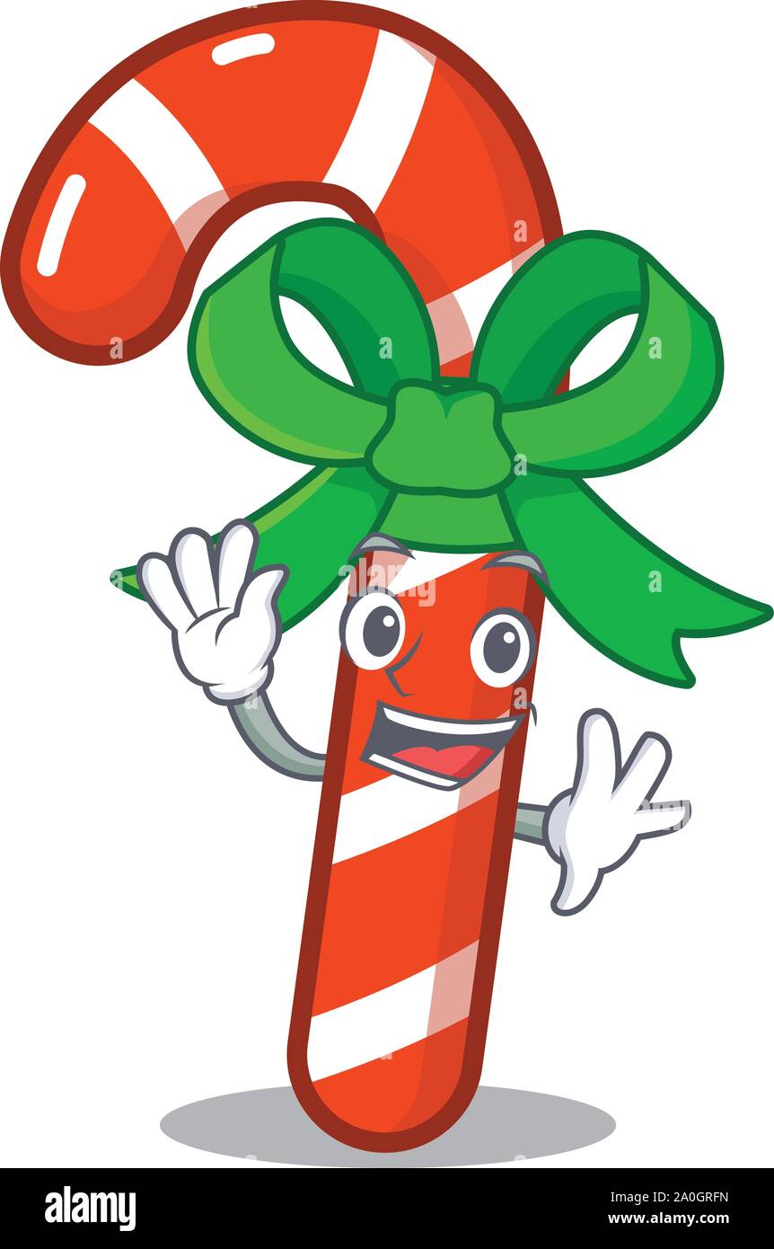 Waving candy cane isolated in the character Stock Vector Image & Art ...