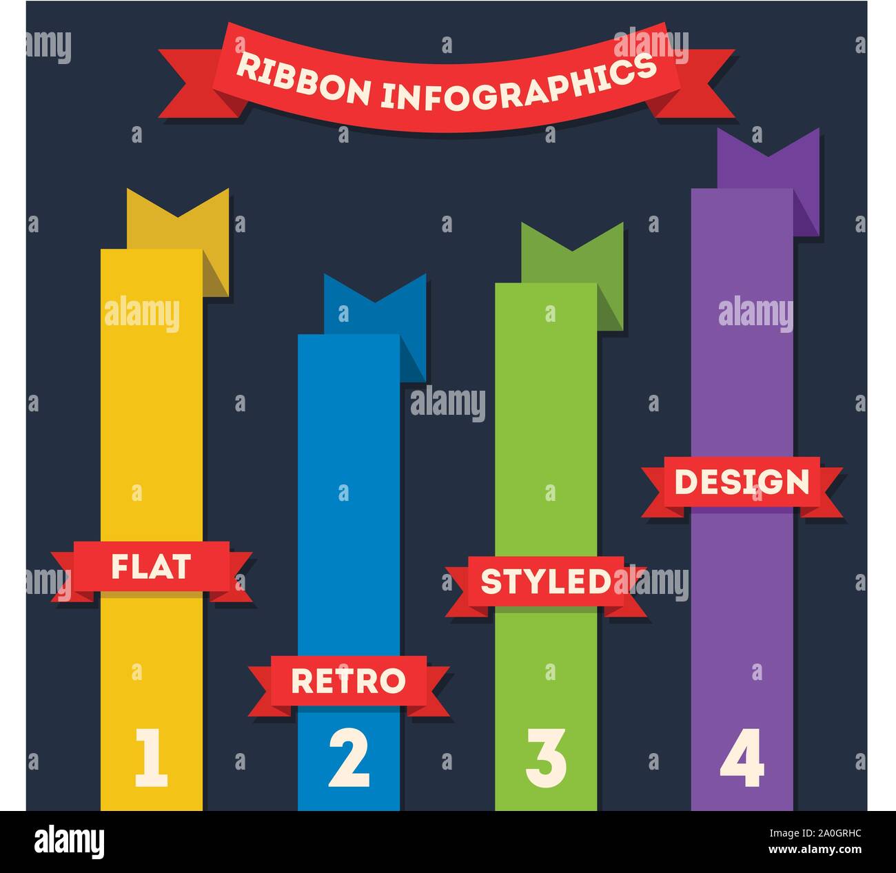 Vintage card with infographic ribbons Stock Vector Image & Art - Alamy