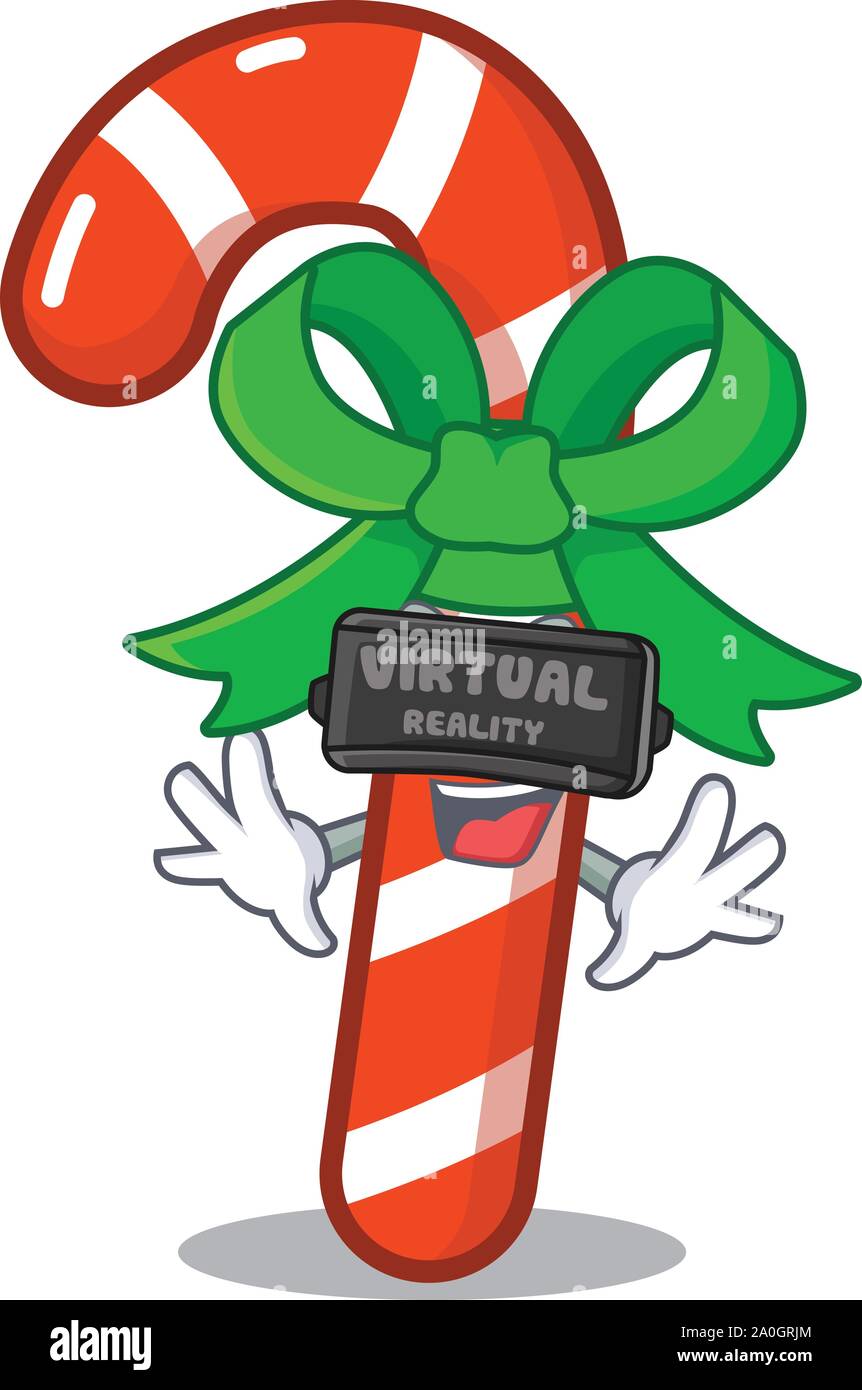 Virtual reality candy cane character shaped a cartoon Stock Vector ...