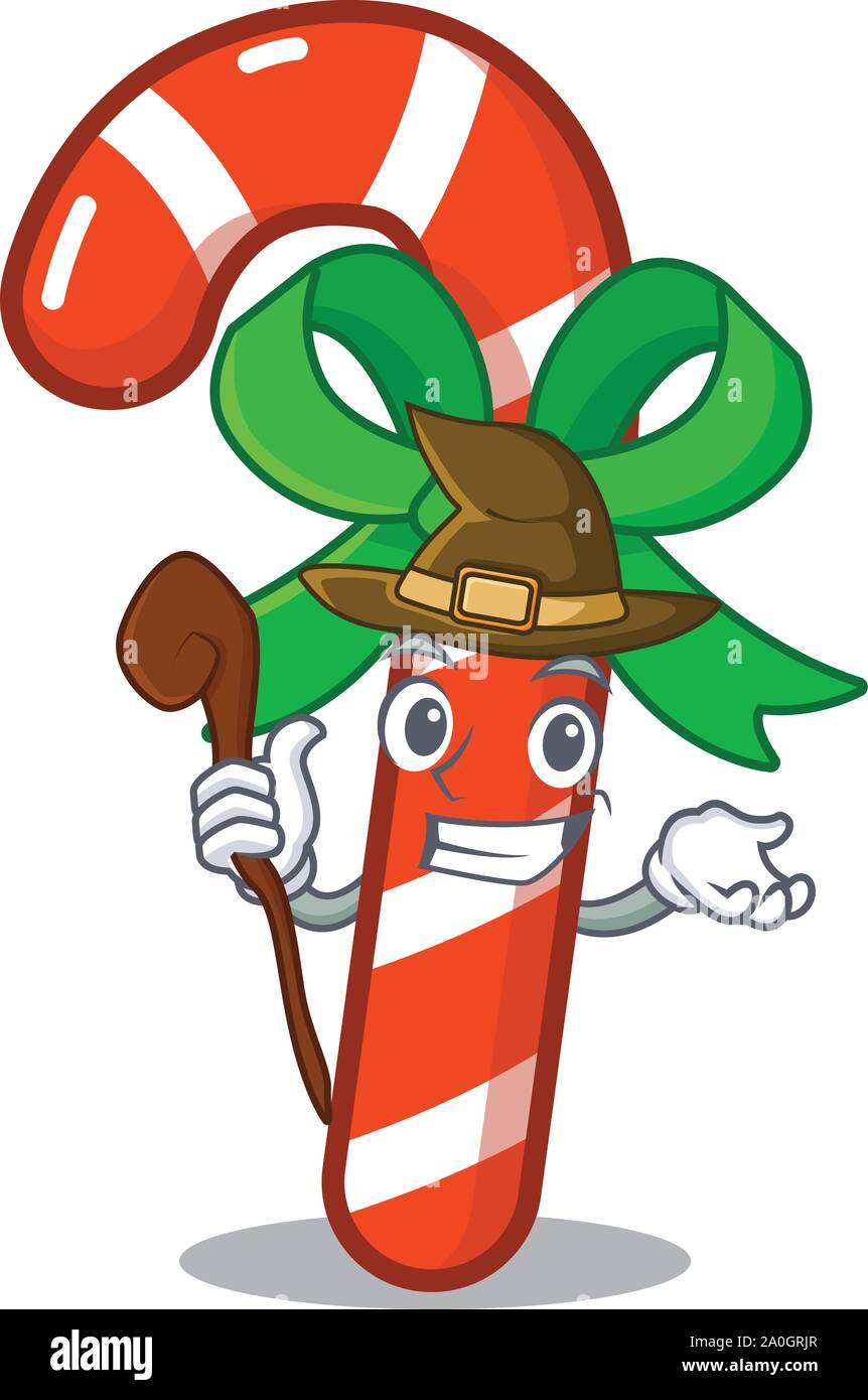 Witch candy cane character shaped a cartoon Stock Vector Image & Art ...