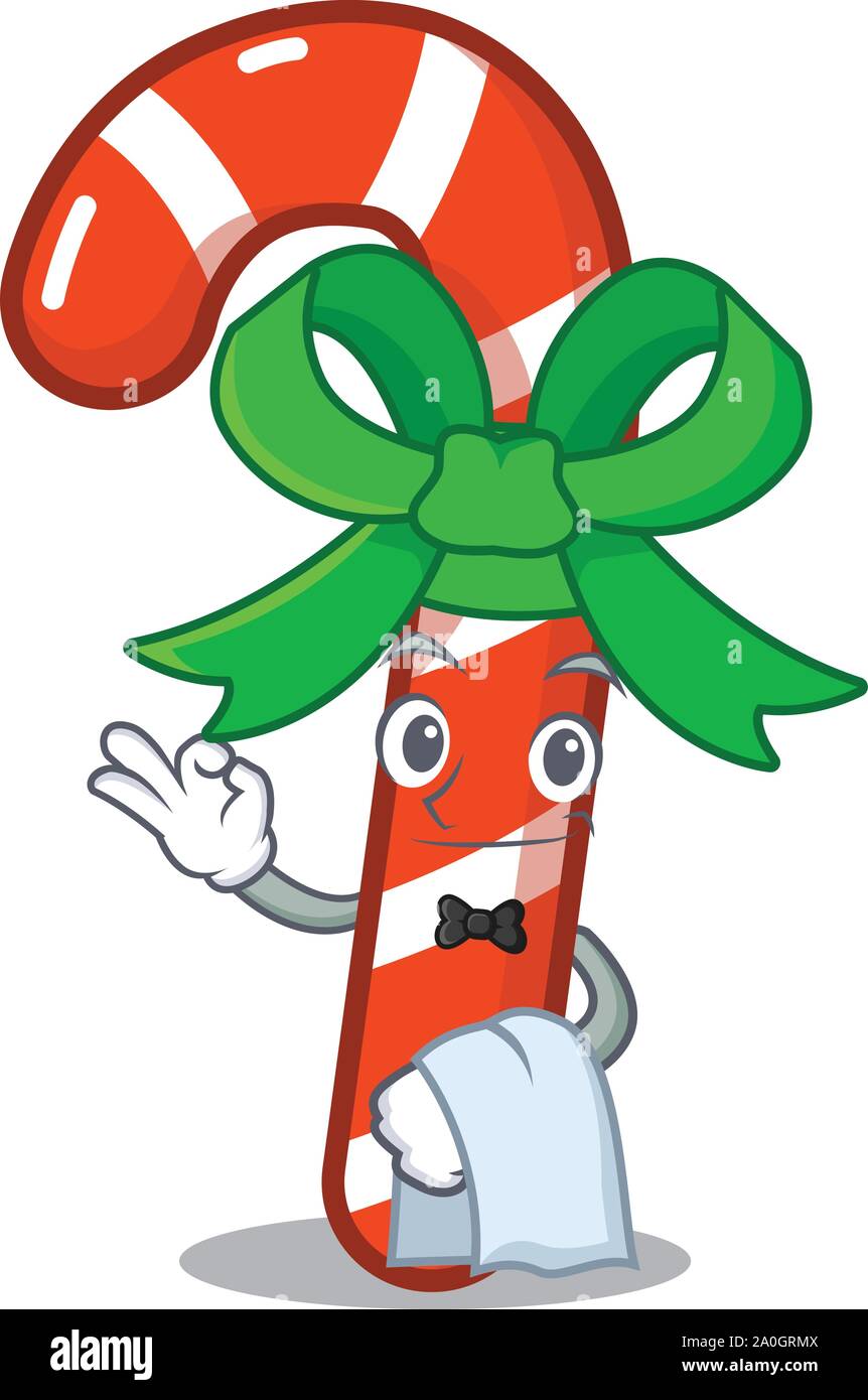 Waiter candy cane character shaped a cartoon Stock Vector Image & Art ...