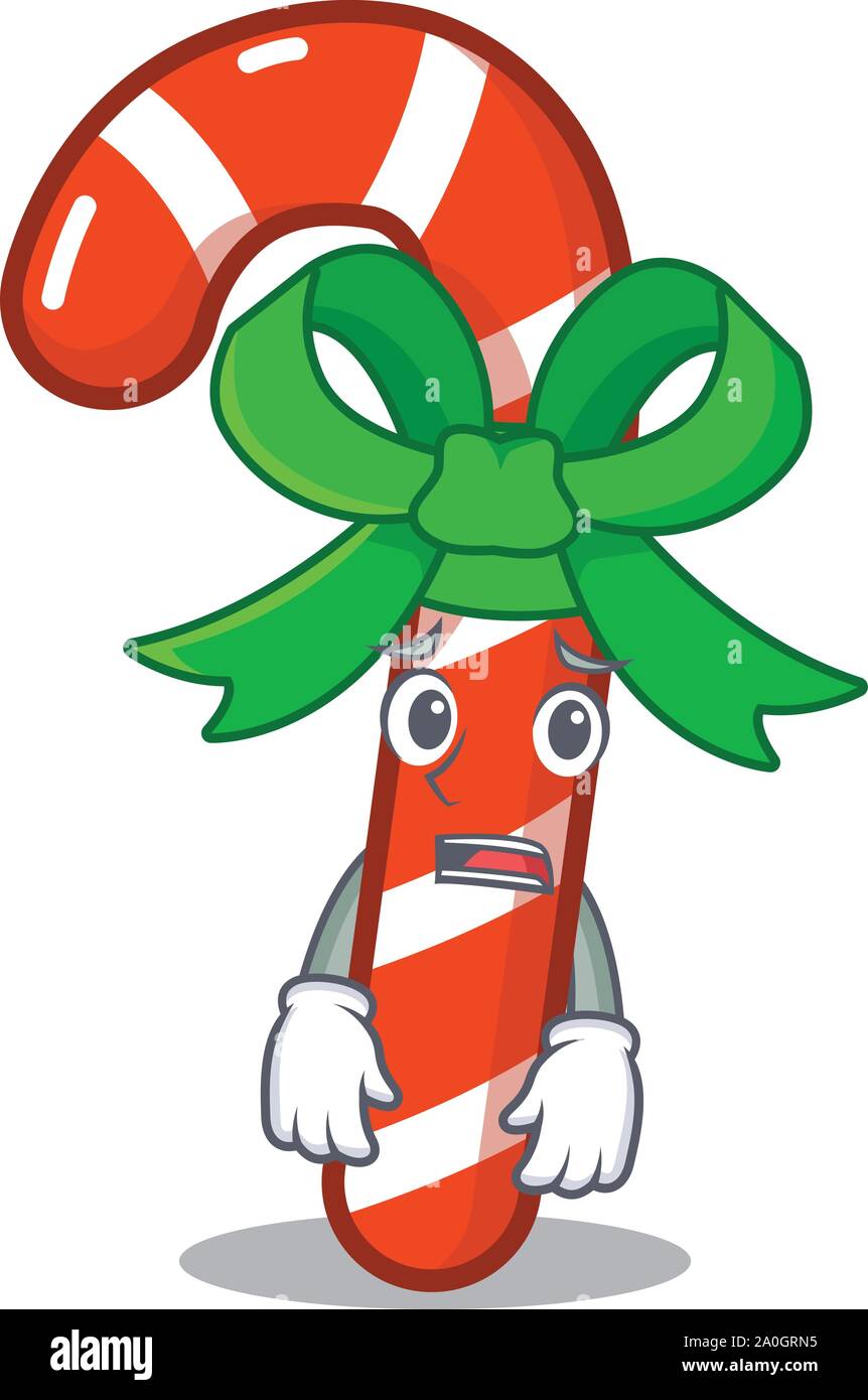 Afraid candy cane character shaped a cartoon Stock Vector Image & Art ...