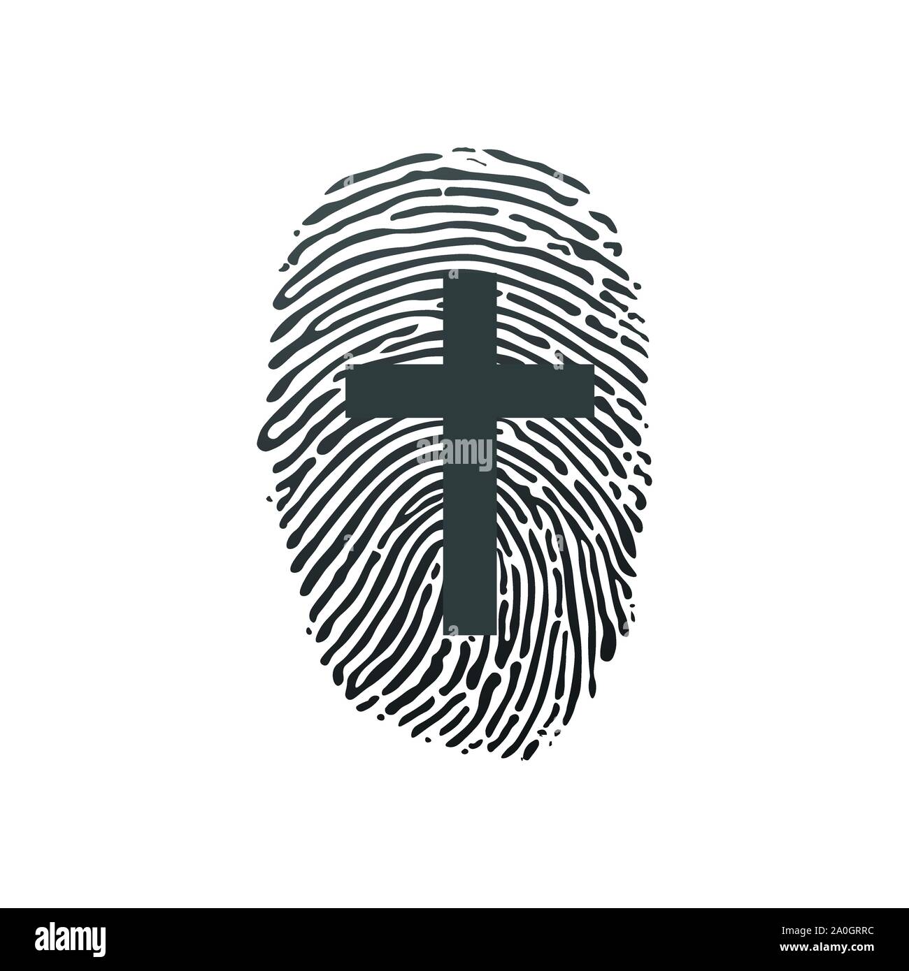 Thumb Prints or fingerprint with cross showing christian identity ...