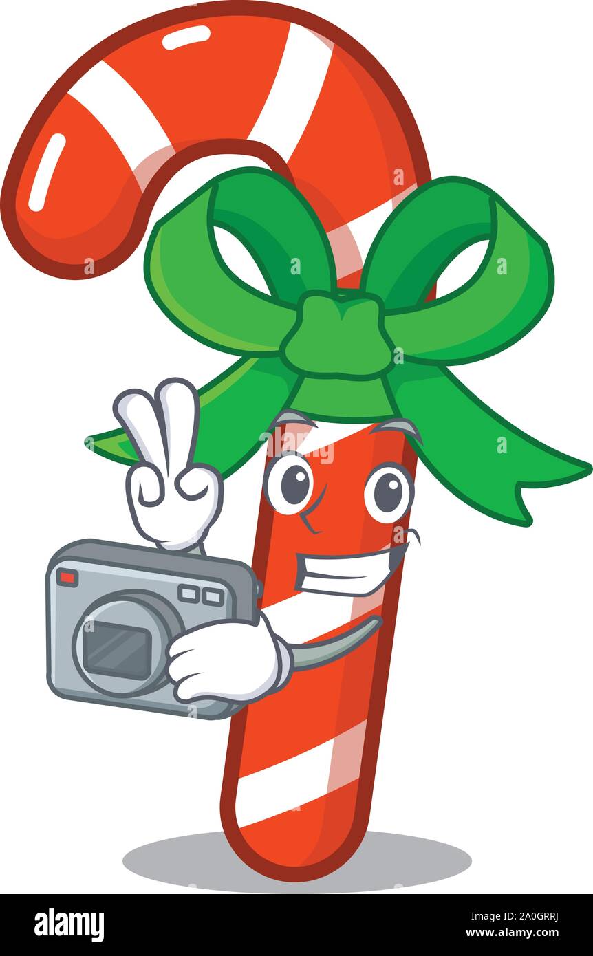 Photographer candy cane character shaped a cartoon Stock Vector Image ...