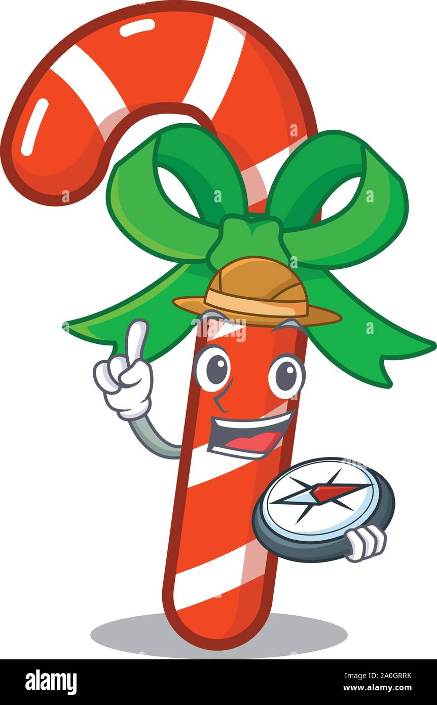 Explorer candy cane character shaped a cartoon Stock Vector Image & Art ...